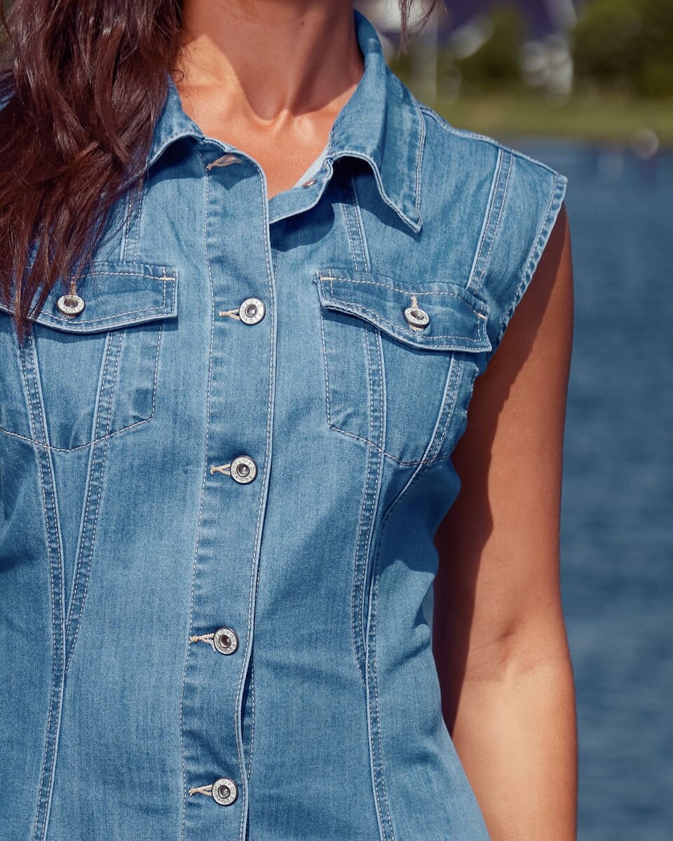 FLOYD Denimkjole Ann - Medium Jeans Blue