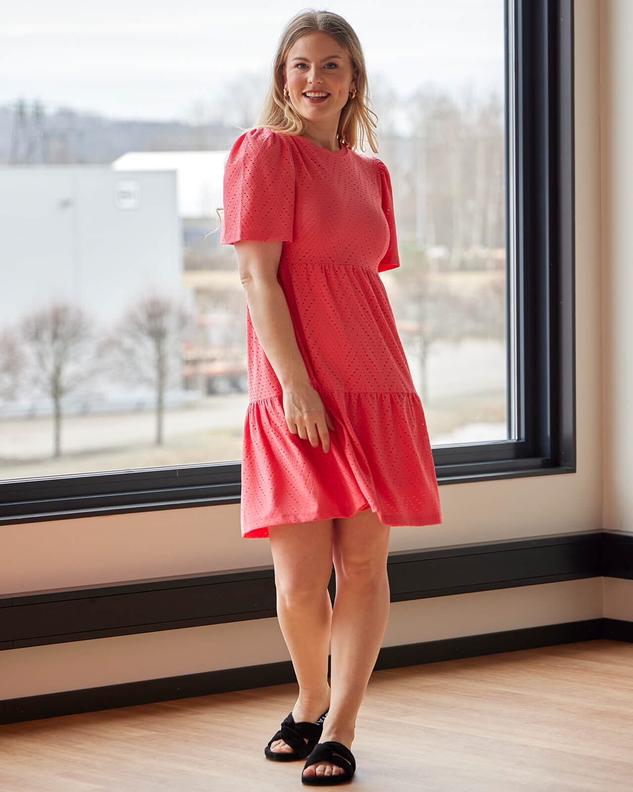 JDY Kjole Carla Cathinka S/S Dress - Coral Paradise | Sommerkjoler ...