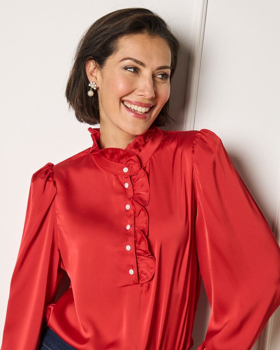 FLOYD Bluse Vanda Satin - Red