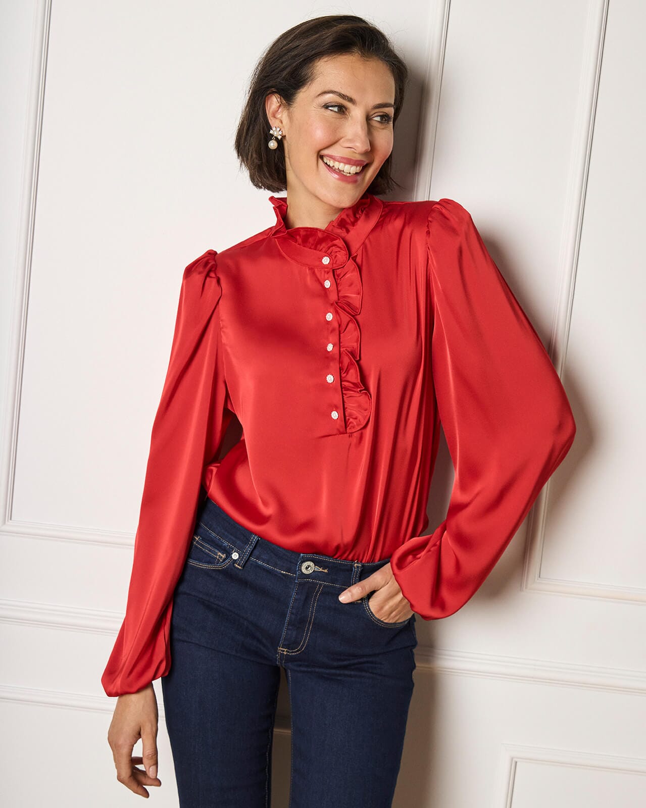 FLOYD Bluse Vanda Satin - Red