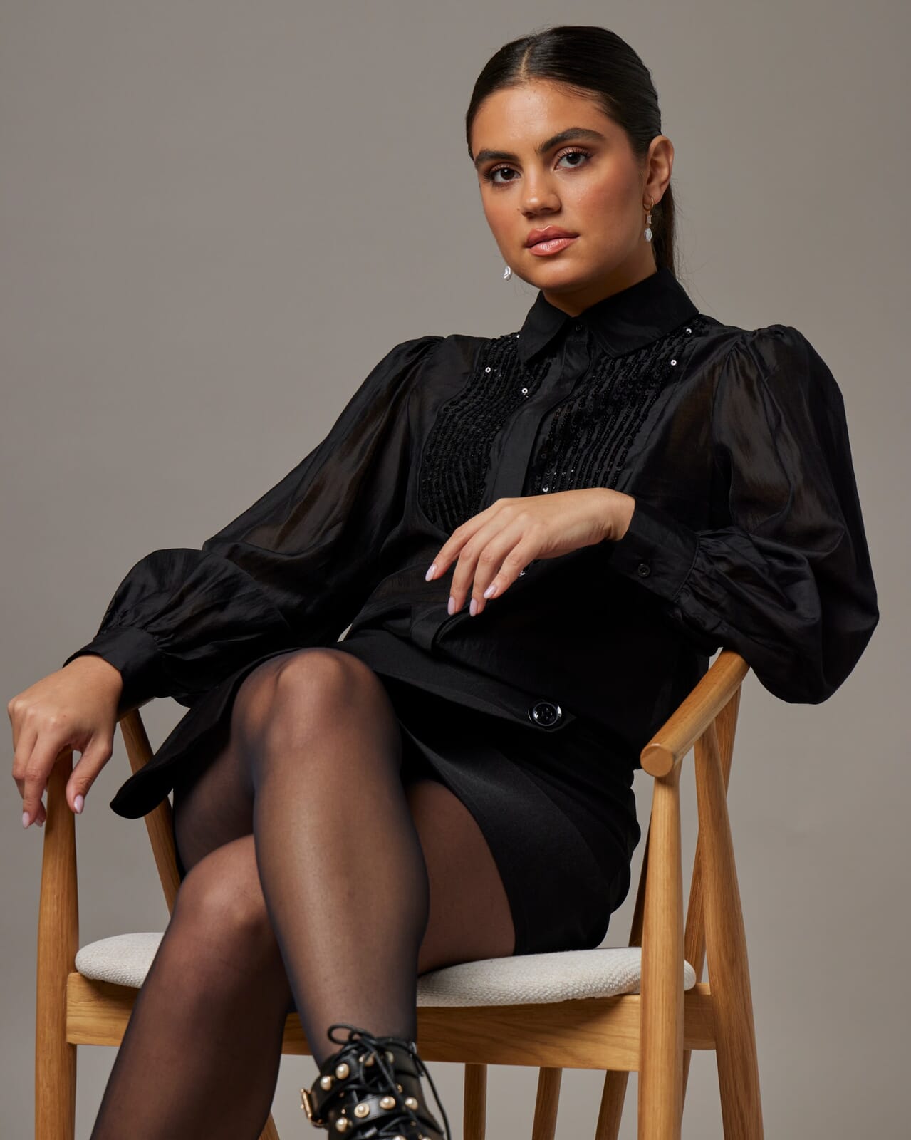 FLOYD Skjorte Nakita - Black | Skjorte med paljetter til dame | FLOYD.no