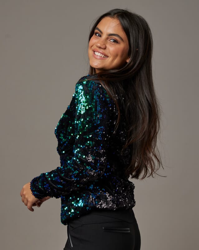 FLOYD Paljettopp Nova - Black/ Blue/ Green | Festtopper og overdeler ...