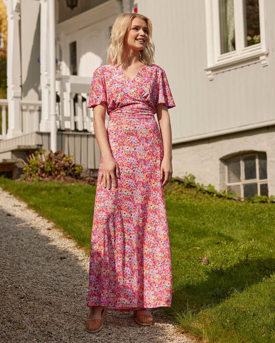 FLOYD Maxikjole Cecelia Hilly Long - Pink