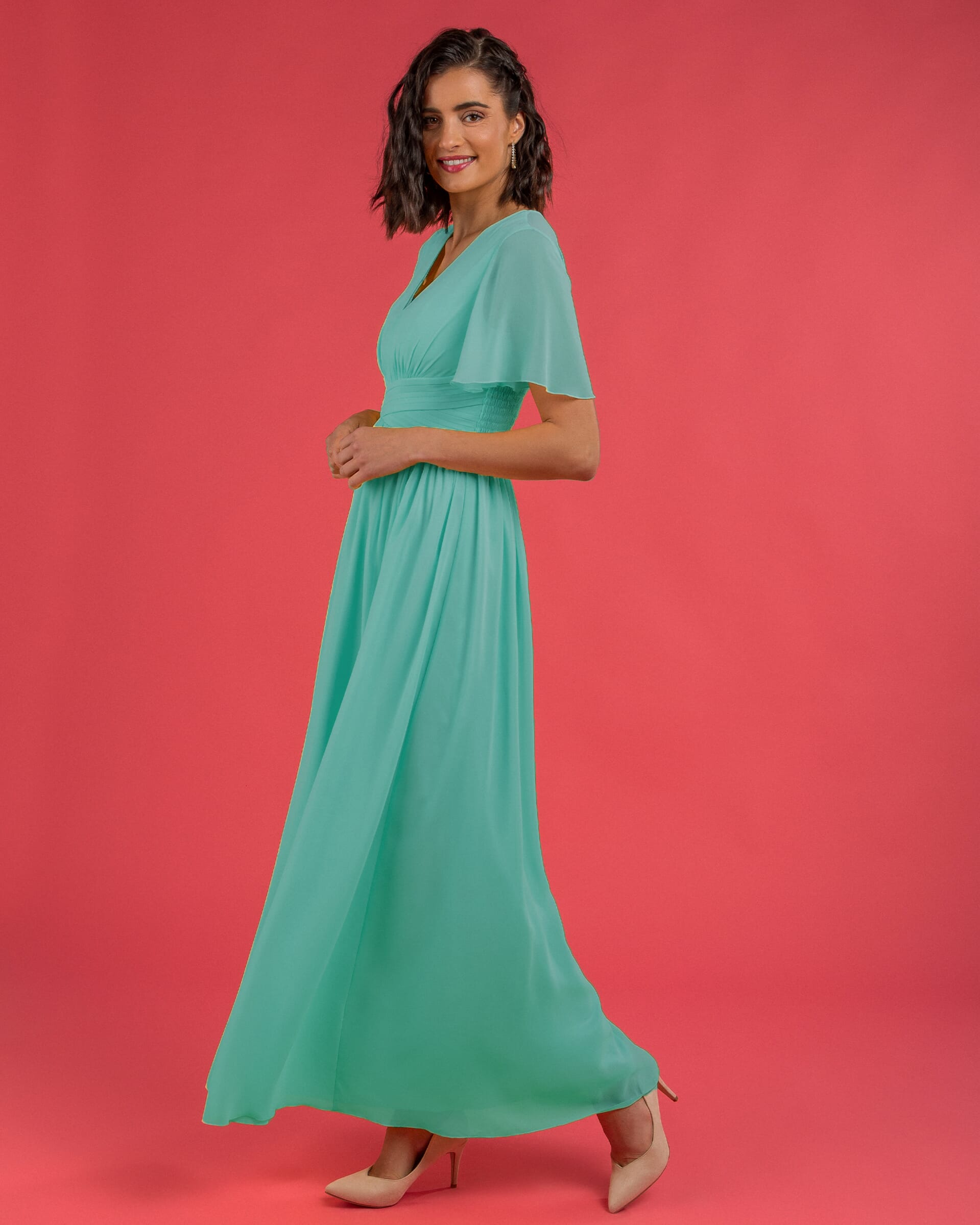 FLOYD Selskapskjole Isla Lang - Ocean Green | Lange kjoler til bryllup ...