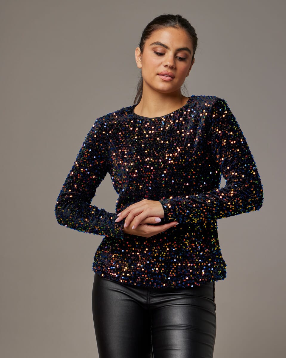 FLOYD Paljettopp Adel - Blue/ Copper | Topper og overdeler med ...