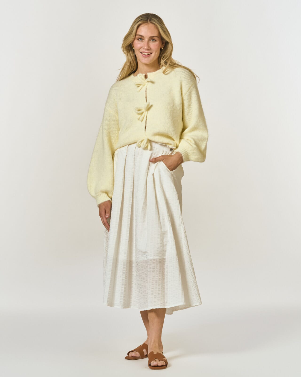 FLOYD Strikket Cardigan Felicity - Mellow Yellow