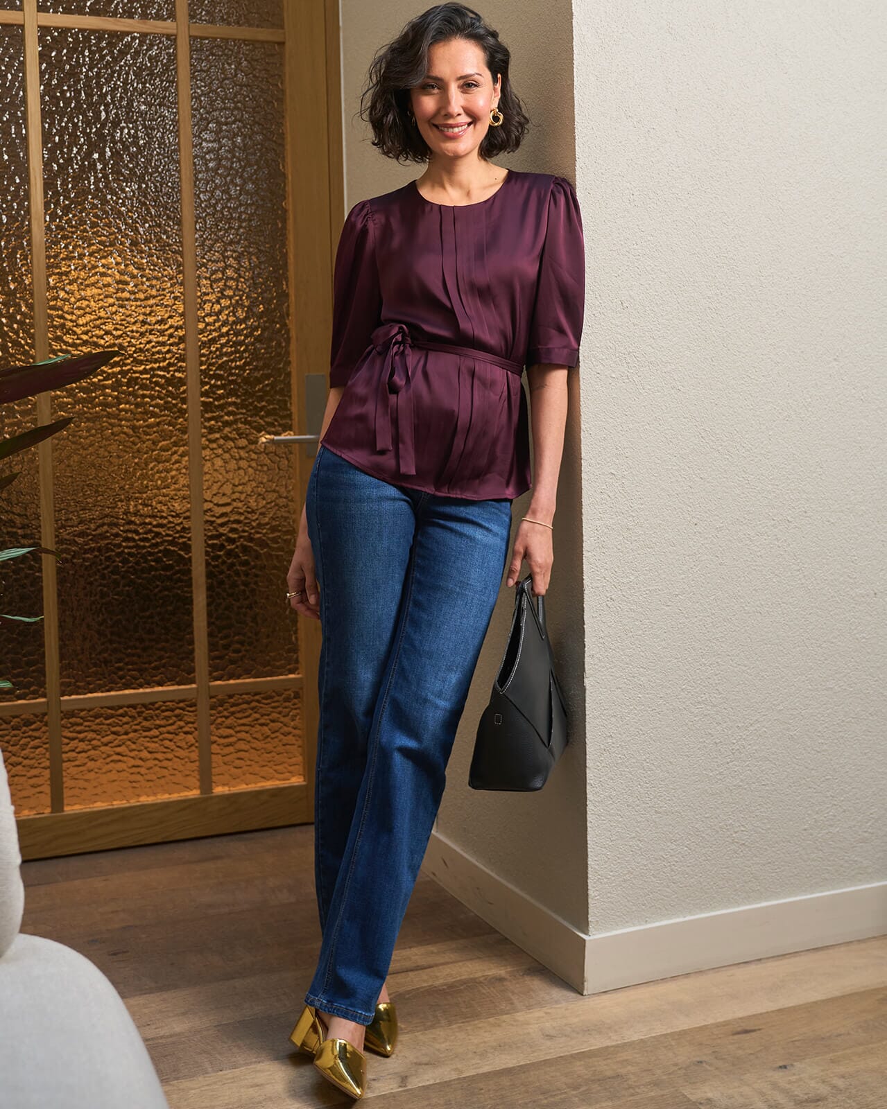 FLOYD Topp Marie Satin - Deep Cherry