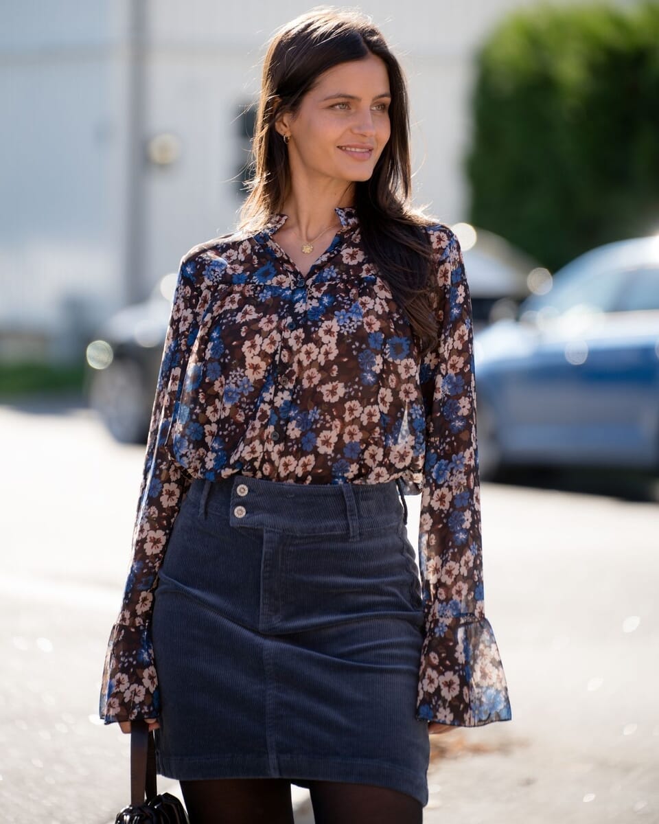 FLOYD Bluse Carly Lansi - Brown/ Blue