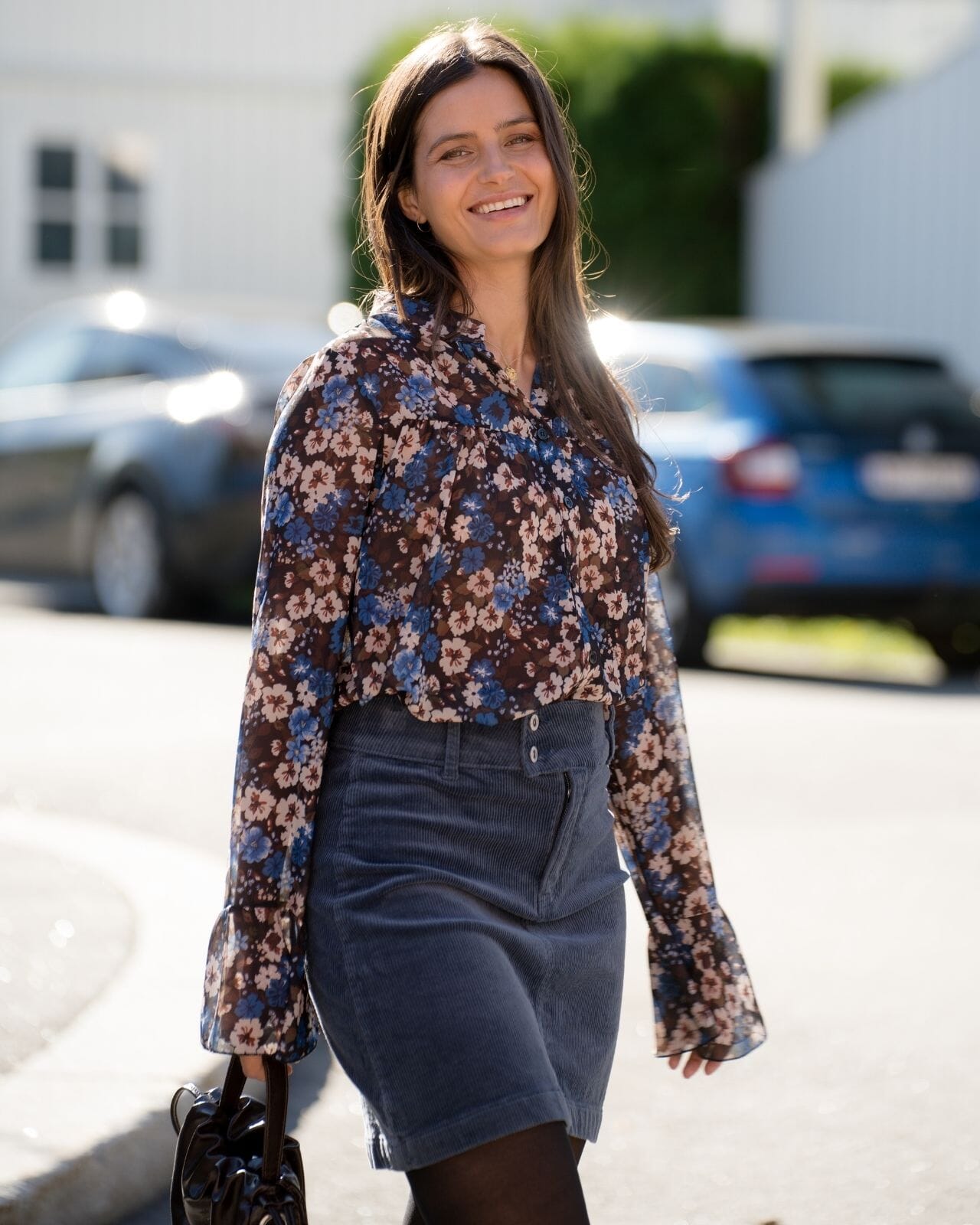 FLOYD Bluse Carly Lansi - Brown/ Blue