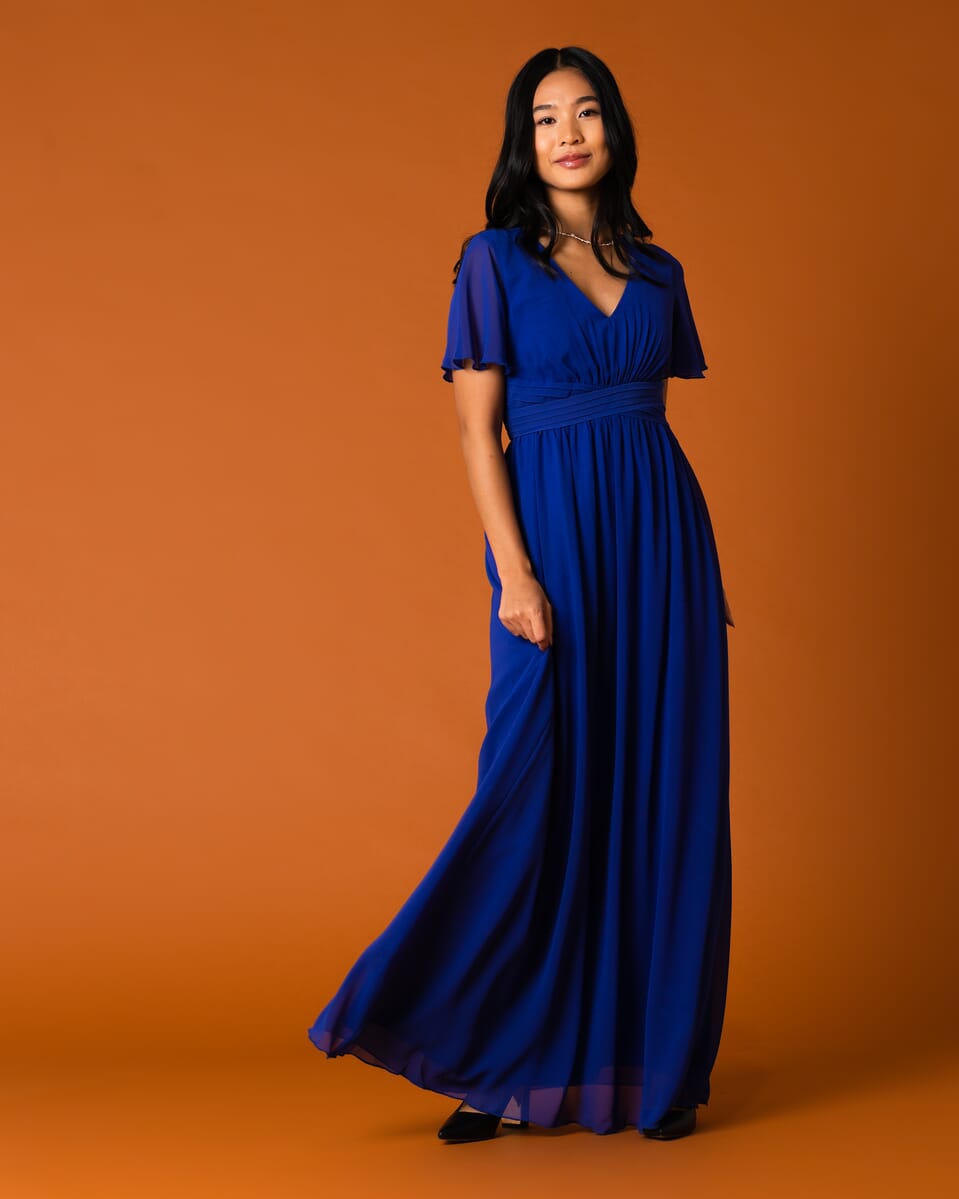 FLOYD Selskapskjole Isla Lang - Cobalt | Lange kjoler til bryllup ...