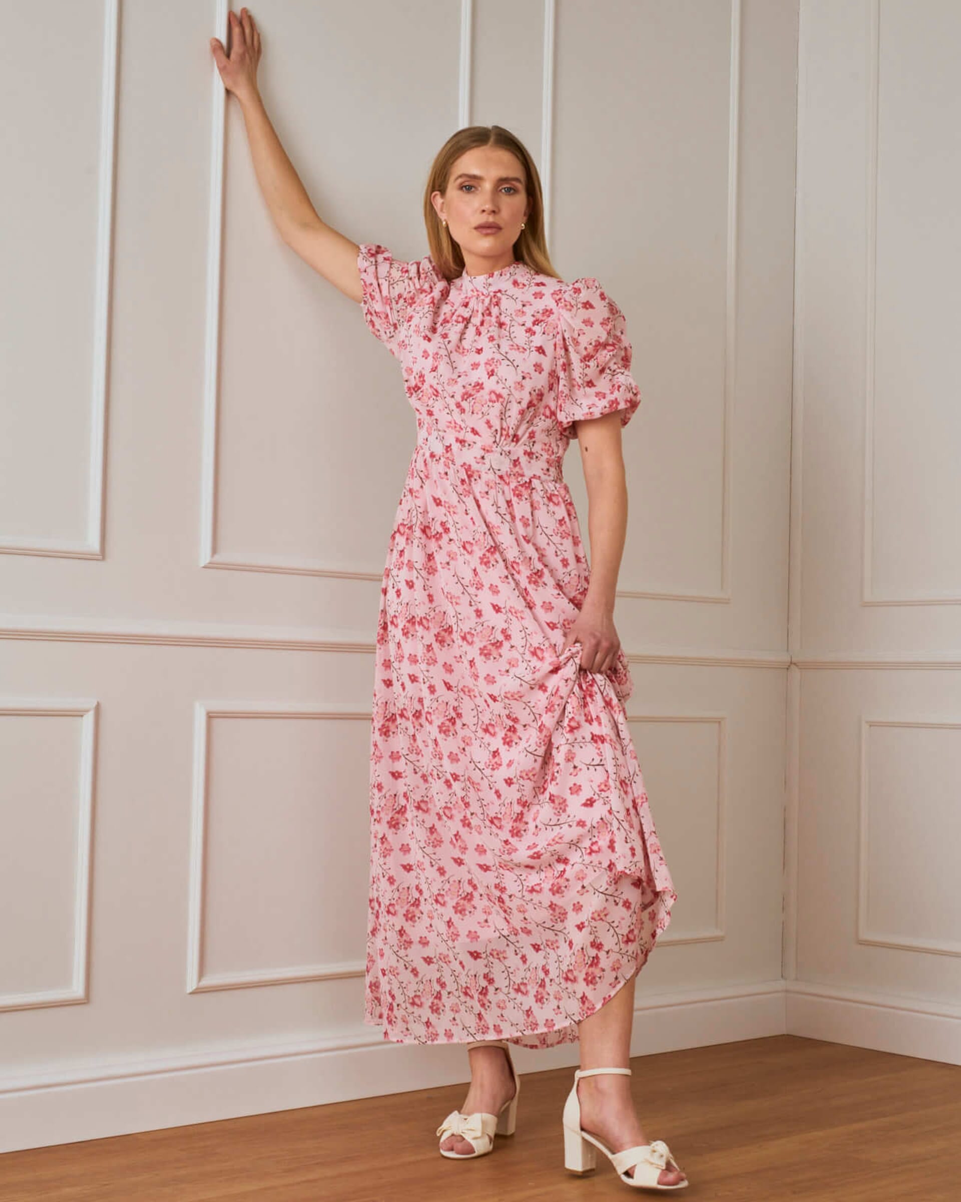 FLOYD Maxikjole Emmeli Flower - Pink