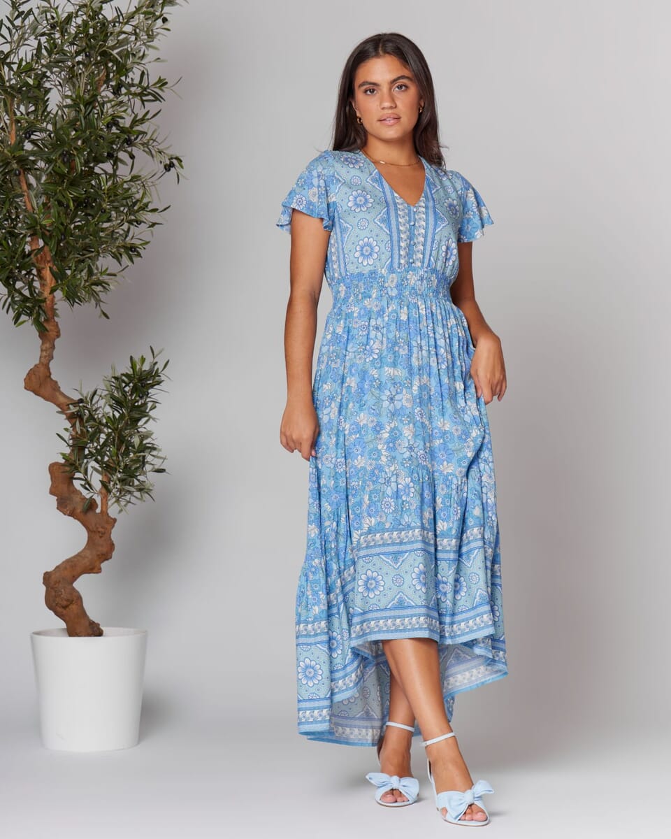 FLOYD Midikjole Irene Lill - Blue | Sommerkjoler | FLOYD.no
