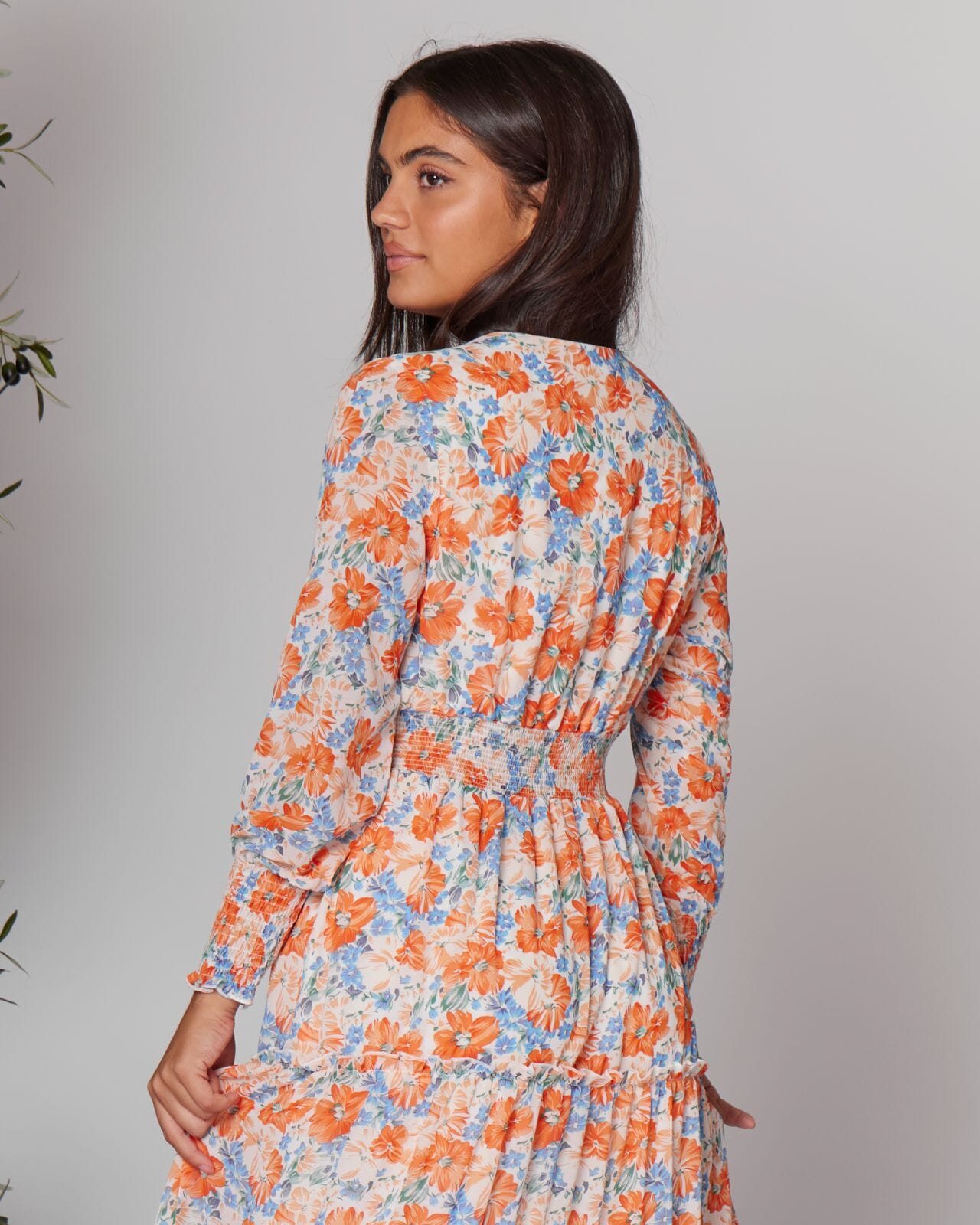 FLOYD Maxikjole Loretta 2 Lala - Orange/ Blue | Sommerkjoler | FLOYD.no