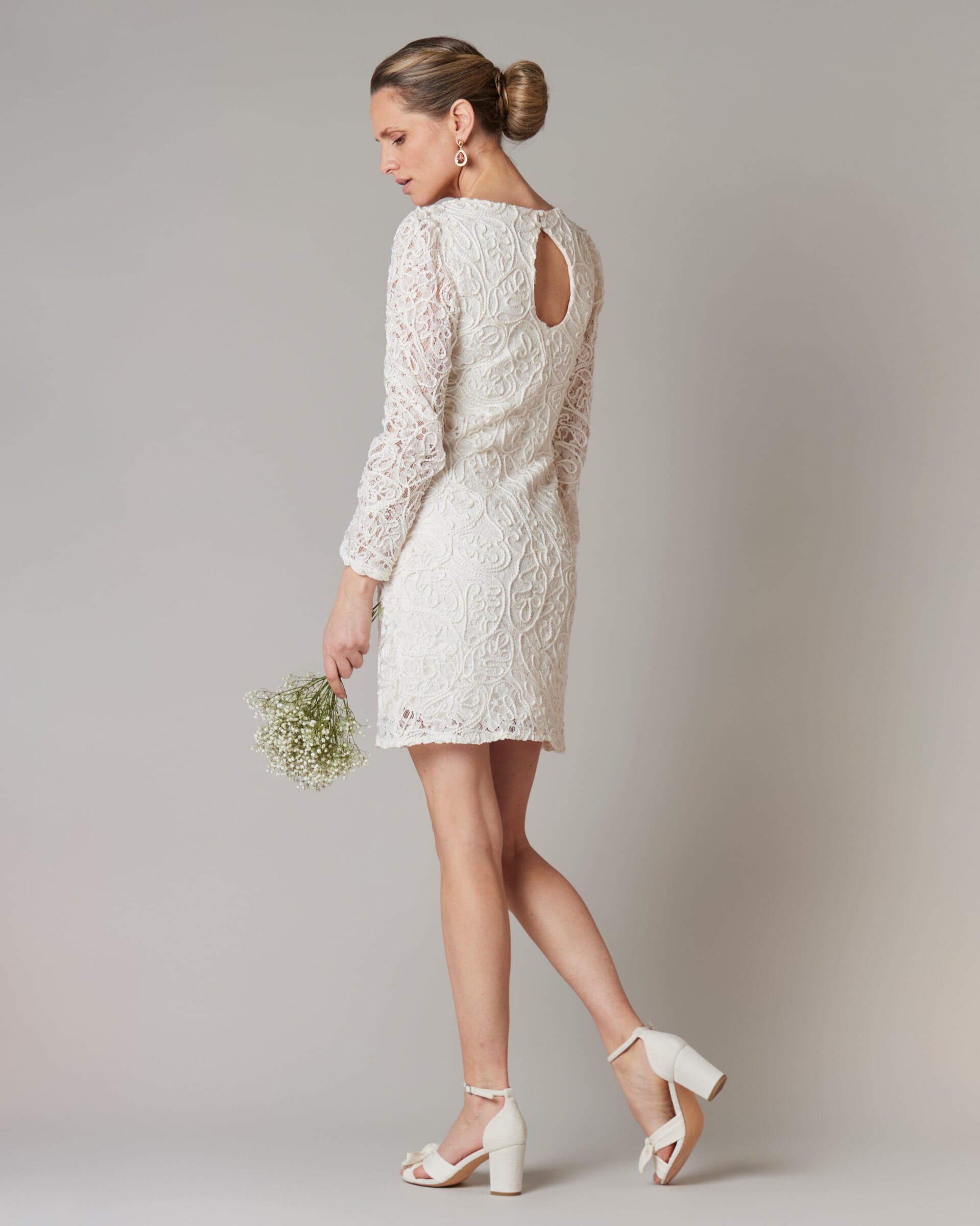 Y.A.S Blondekjole Leonor LS Lace Dress - Gardenia | Offwhite ...