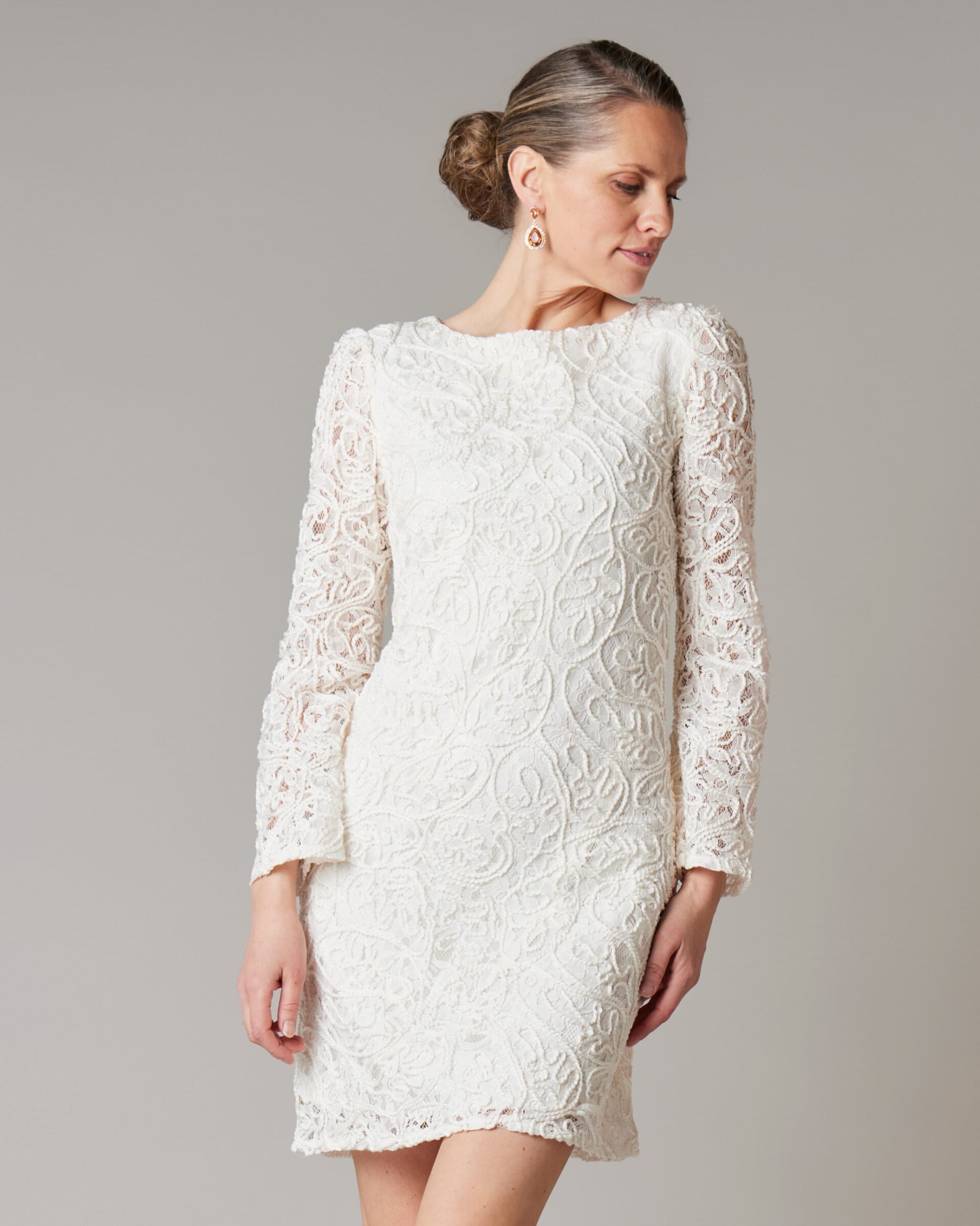 Y.A.S Blondekjole Leonor LS Lace Dress - Gardenia | Offwhite ...