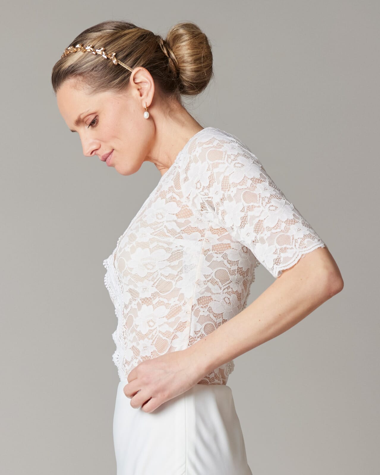 Y.A.S Body Lucy Lace 2/4 - Star White | Undertøy med blonder til dame ...