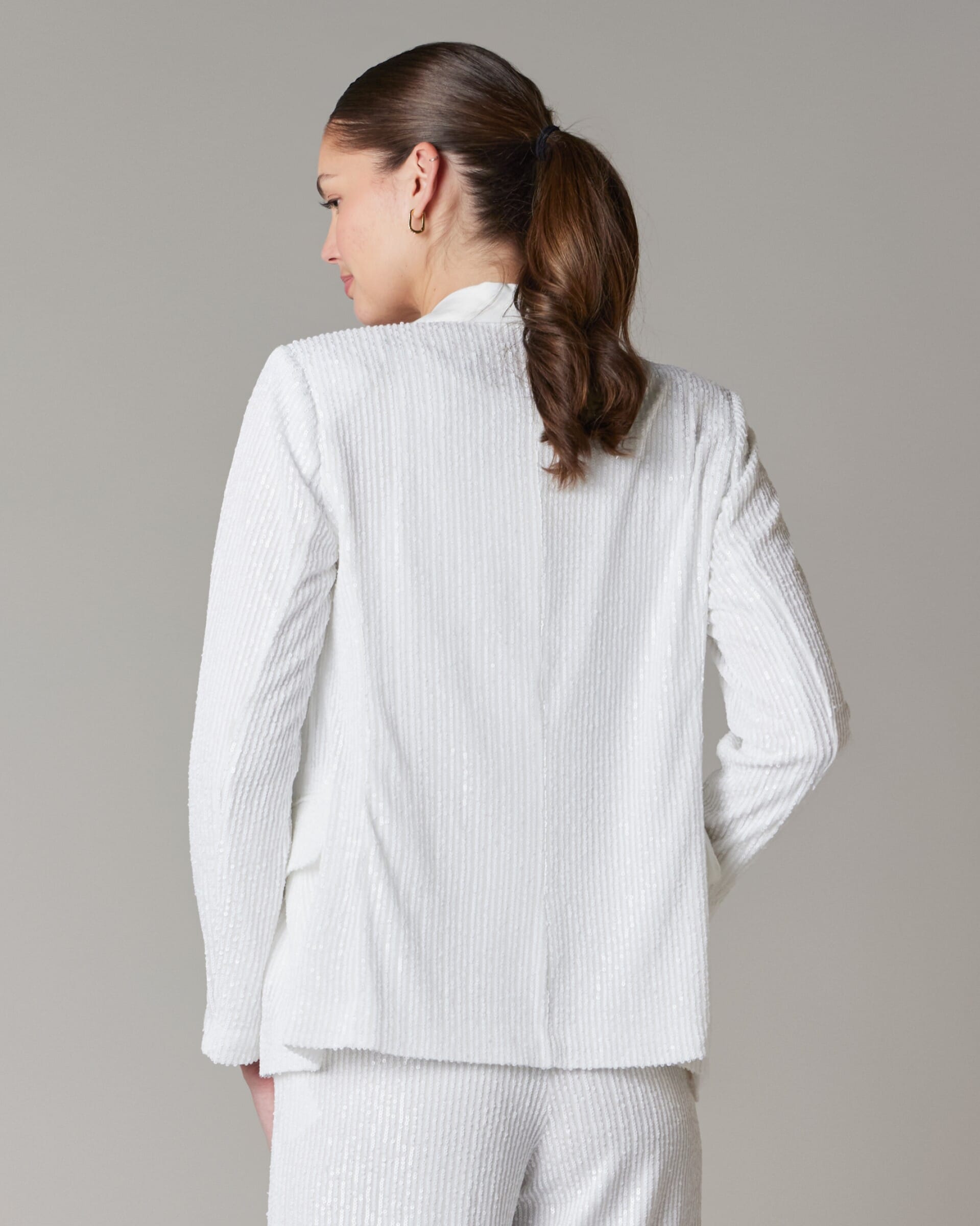 VILA Paljettblazer Maia Sequin L/S Blazer - Cloud Dancer | Hvite ...