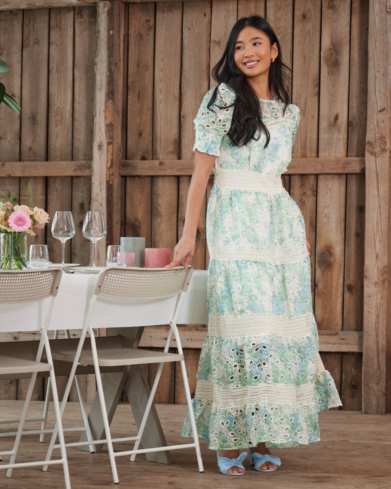 FLOYD Maxikjole Eloise Nomy Long - Light Green | Sommerkjoler og ...