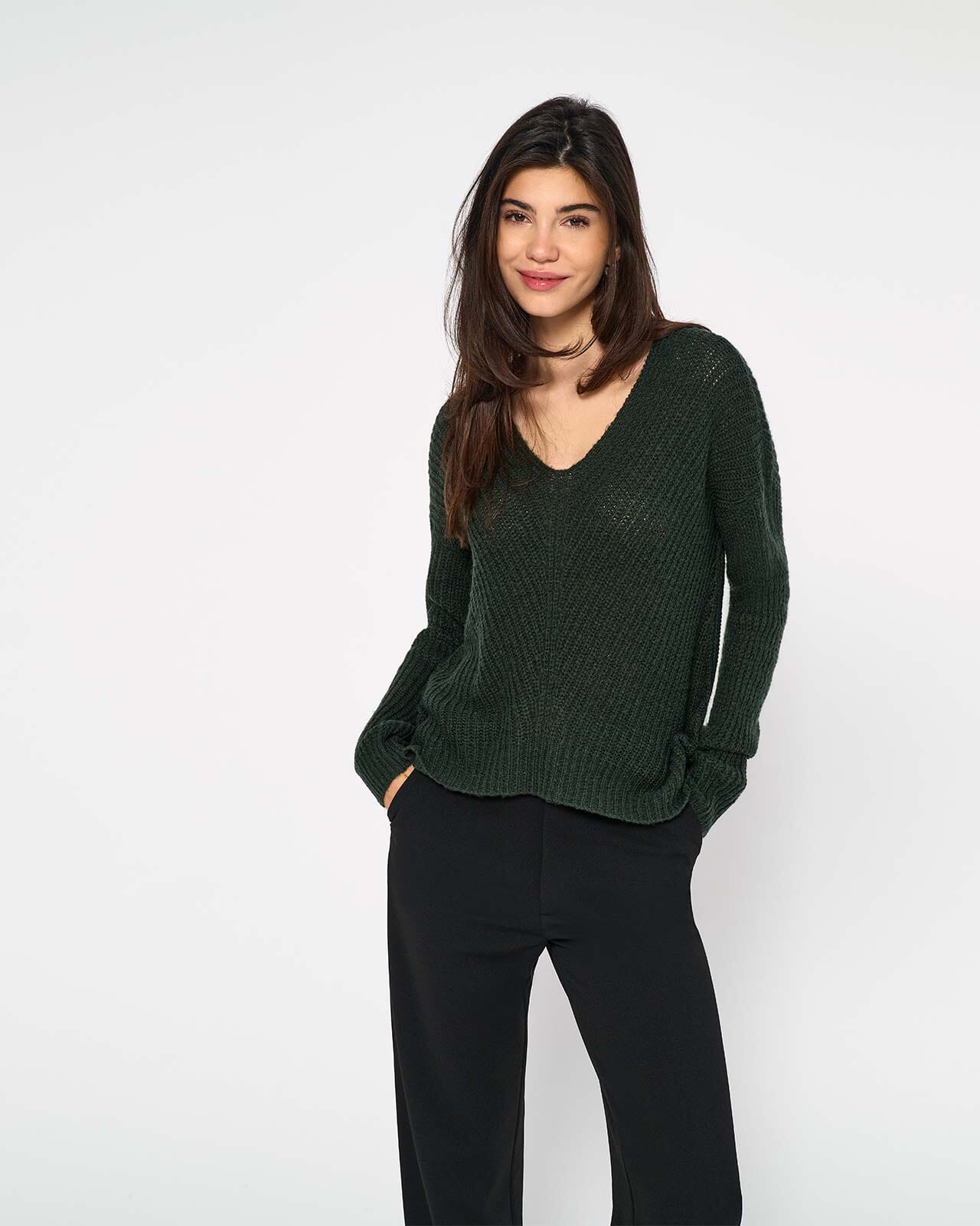 JDY Strikkegenser New Megan L/S - Scarab/ Black Ply | Strikkegensere ...