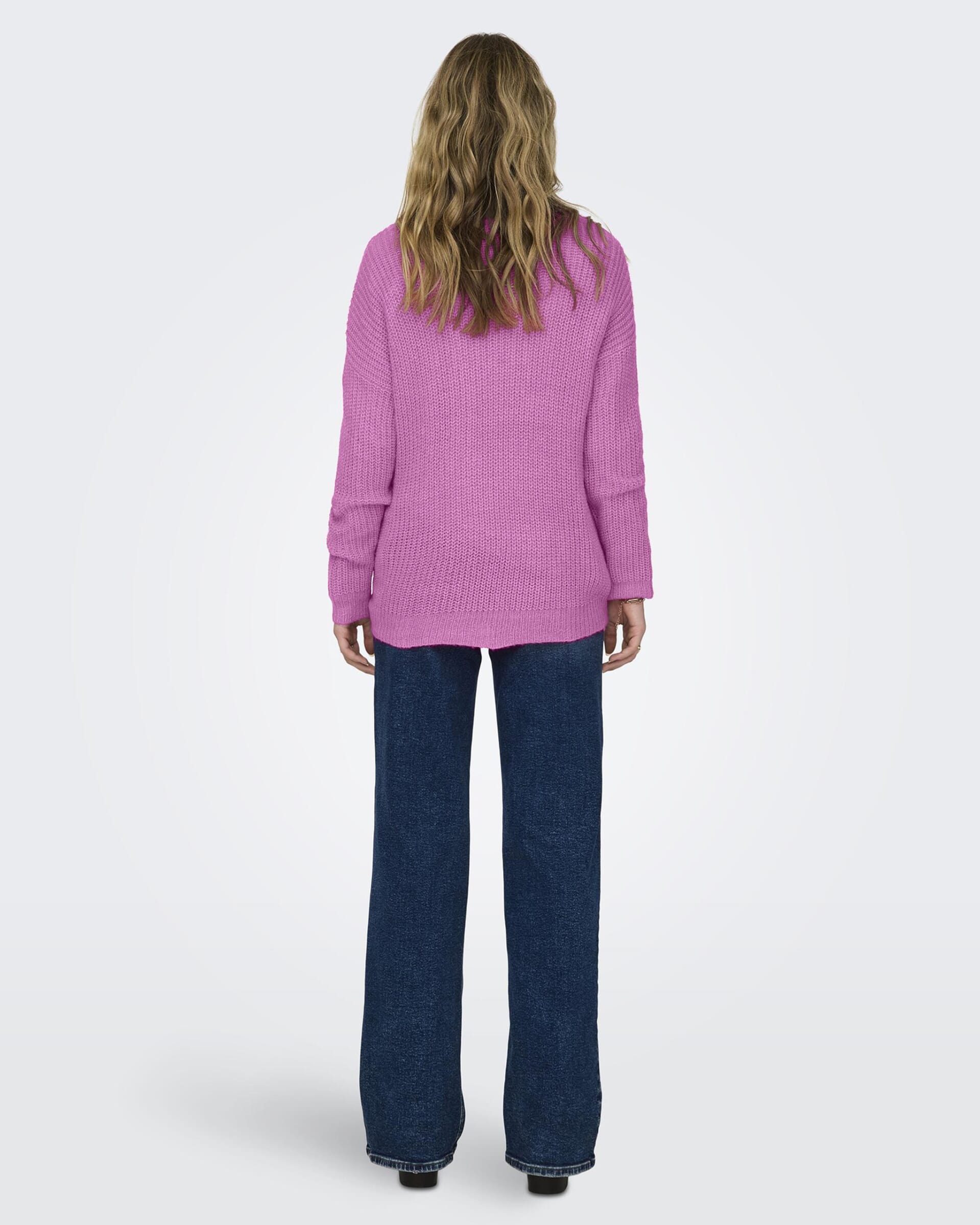 JDY Strikkegenser New Megan L/S - Cyclamen/ White | Strikkegensere ...