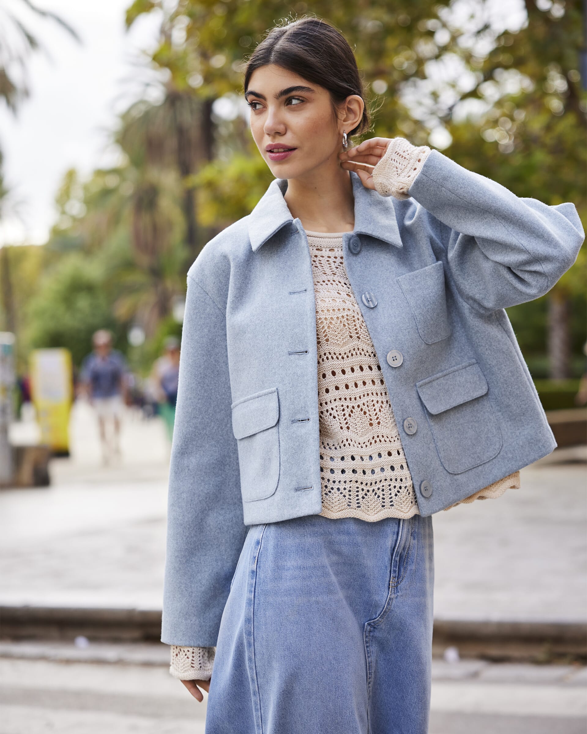 JDY Jakke Callie Short - Cashmere Blue/ Melange | Korte jakker til dame ...