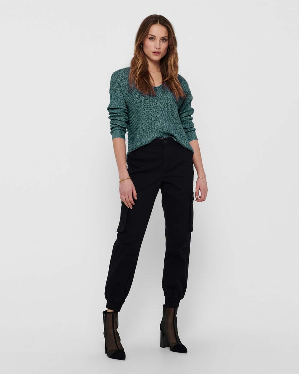 JDY Strikkegenser New Megan L/S - North Atlantic/ Black Ply ...