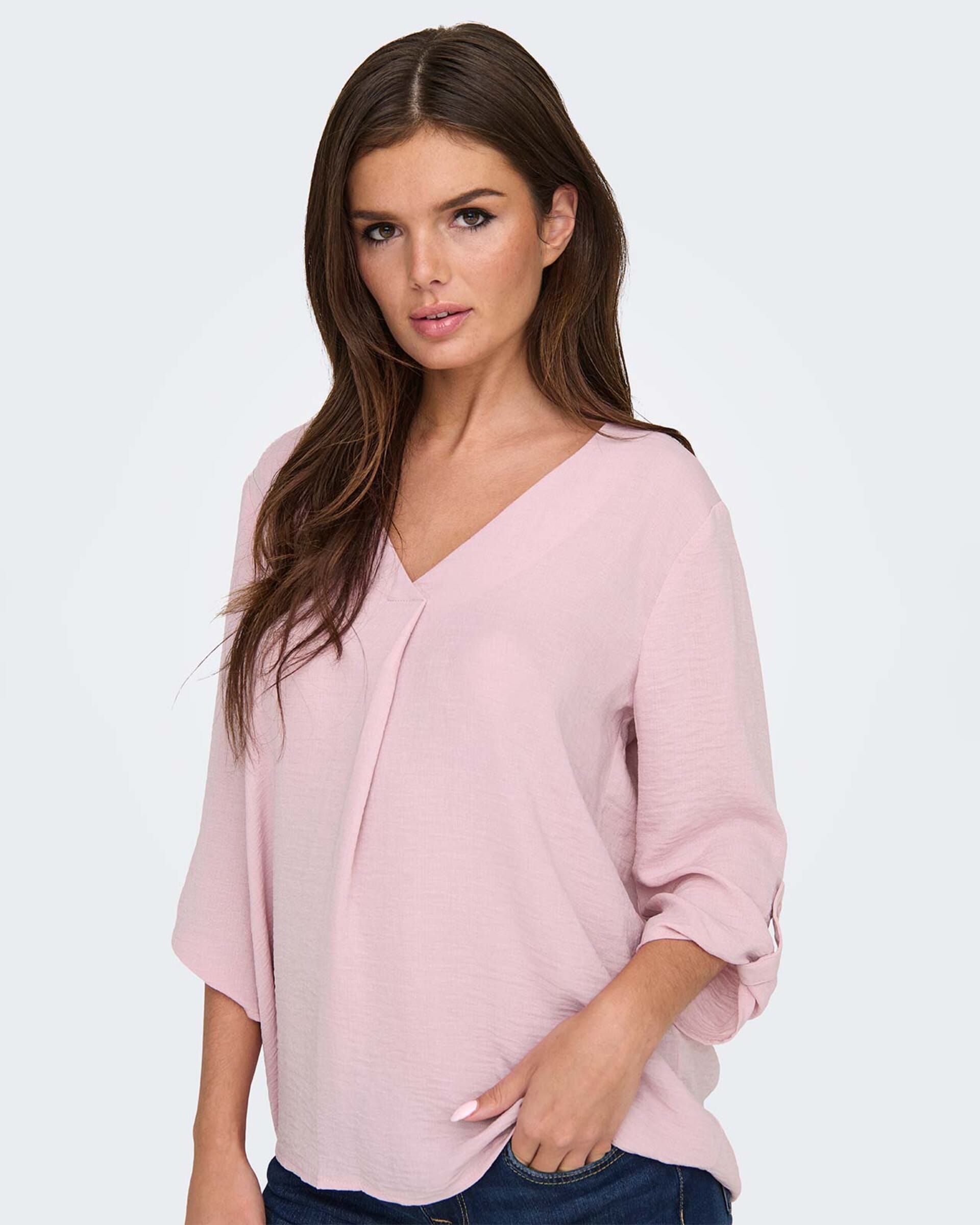 JDY Bluse Divya Life 3/4 - Bleached Mauve
