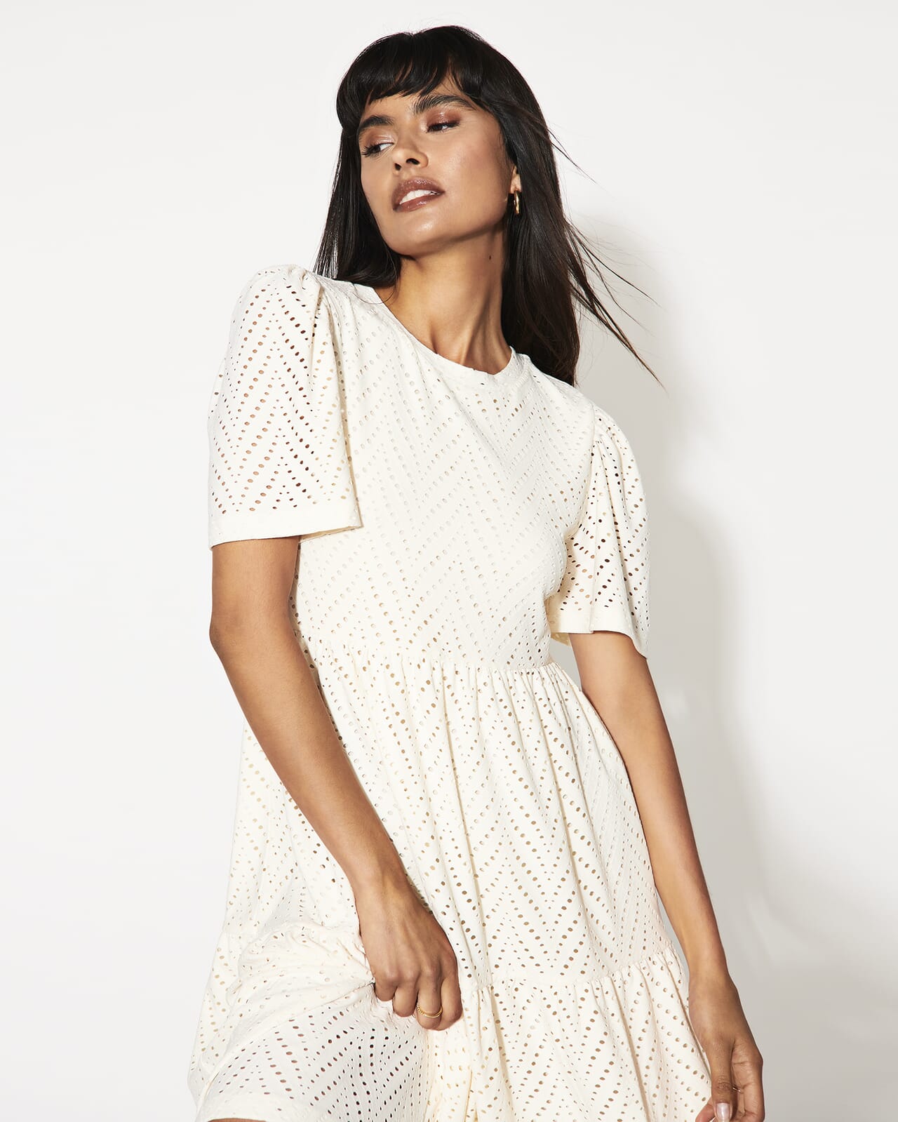 JDY Kjole Carla Cathinka - Cloud Dancer