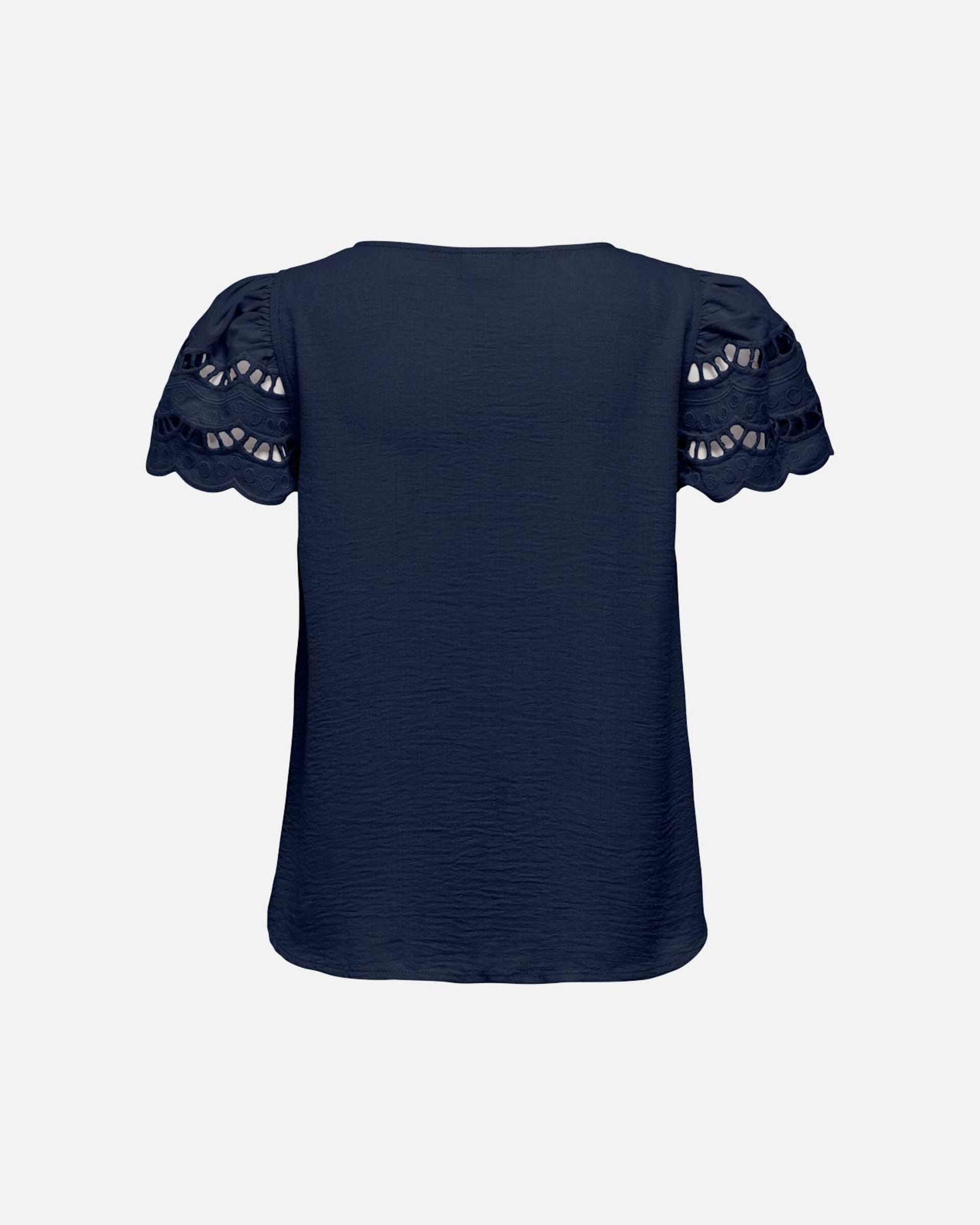 JDY Topp Hannah Life S/S Lace - Black Iris