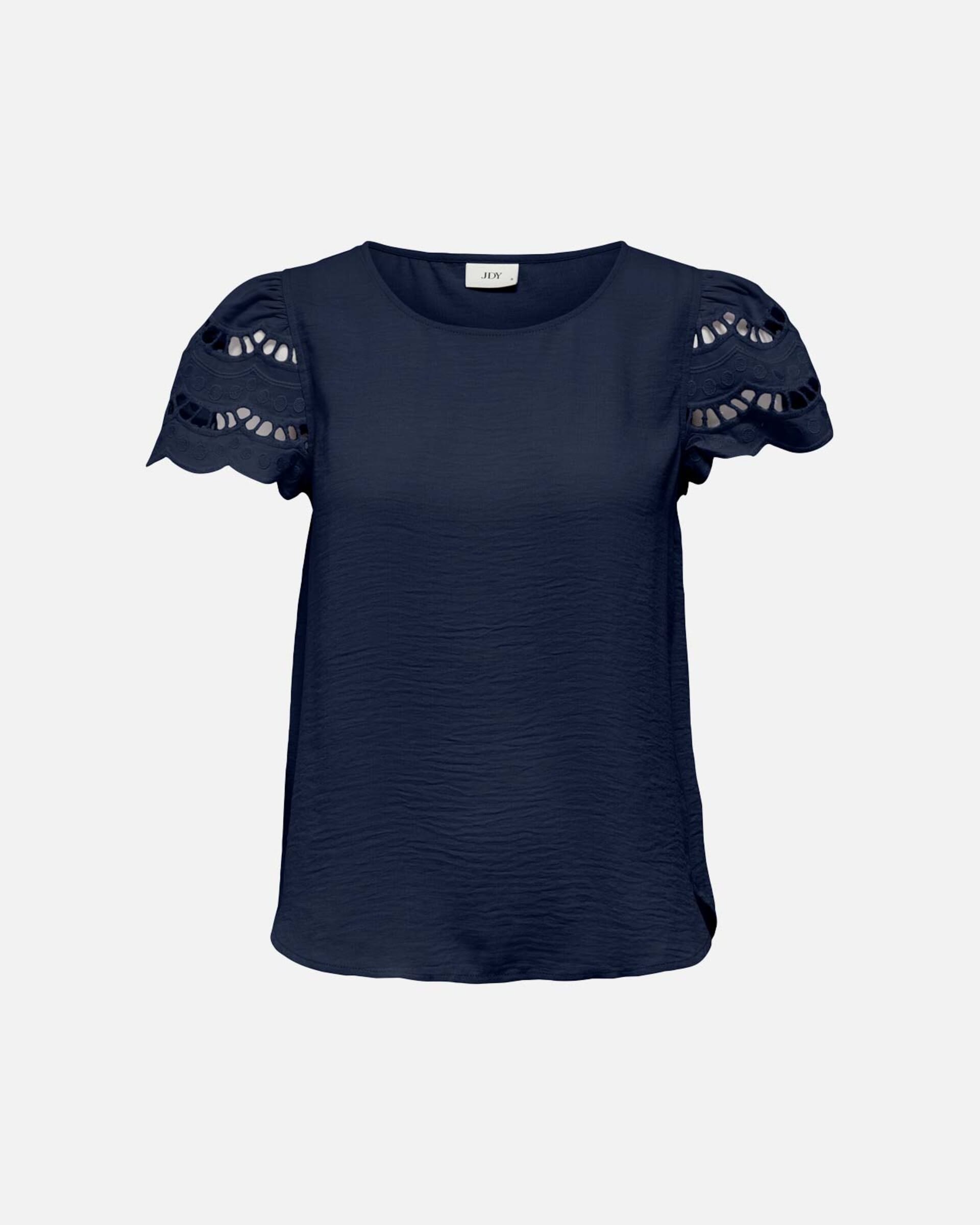 JDY Topp Hannah Life S/S Lace - Black Iris