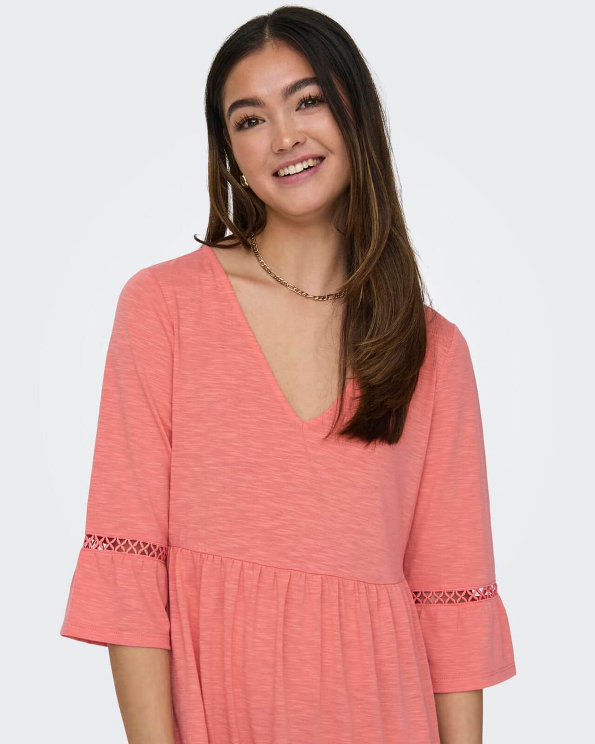 JDY Kjole Dora Dodo 3/4 Short Lace - Shell Pink | Hverdagskjoler | FLOYD.no