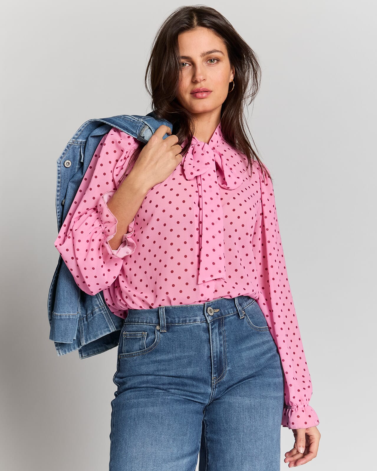 FLOYD Bluse Isara Small Polka - Pink/ Bordeaux