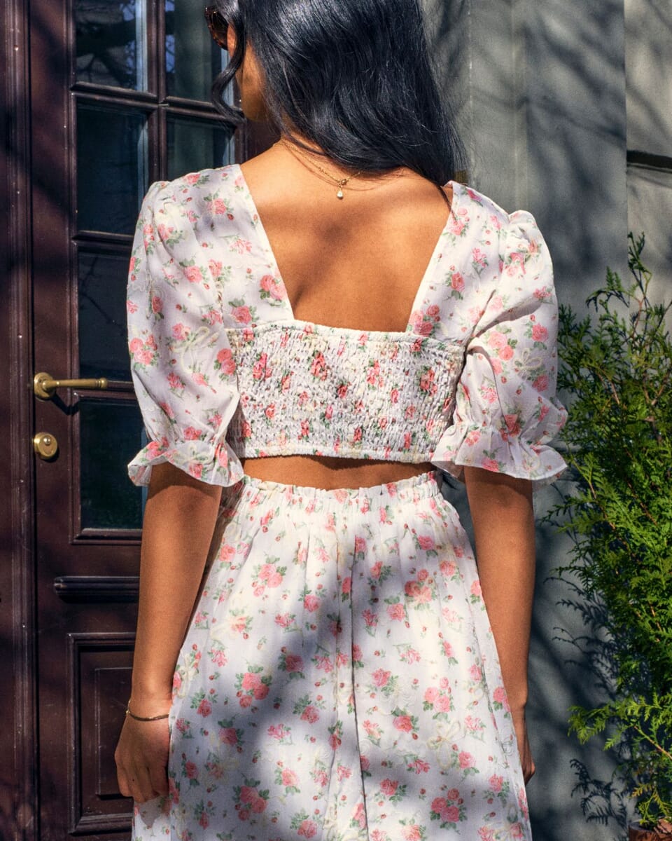 FLOYD Midikjole Helen Flower - Pink