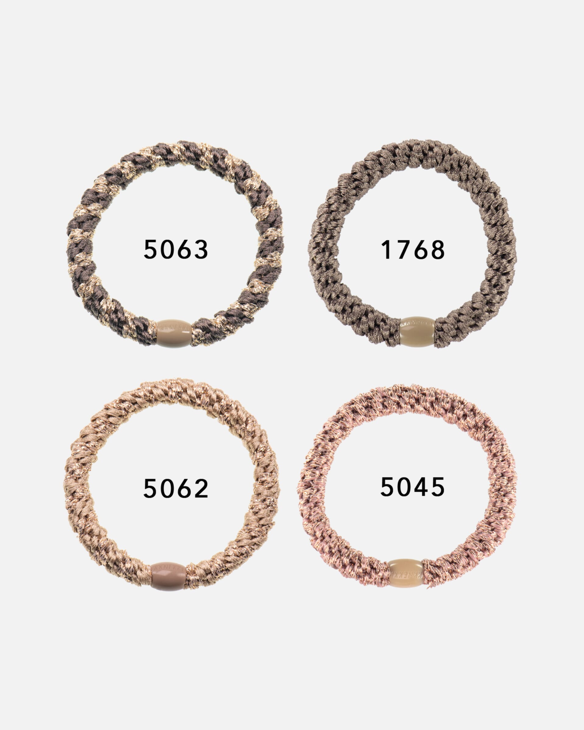 KKNEKKI by Bon Dep Hårstrikk Bundle (4pk) - Mole glitter/ Mole/ Light ...