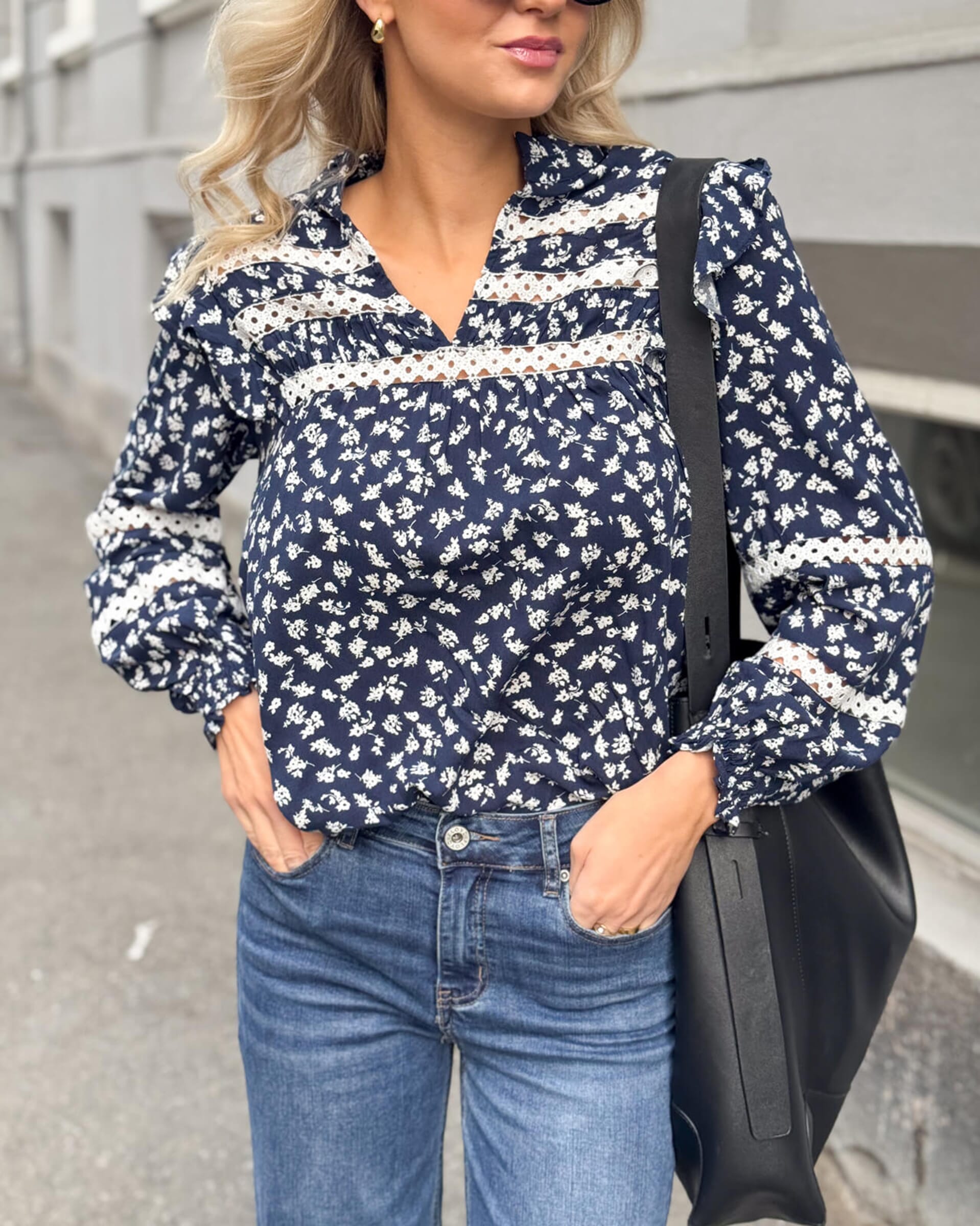 FLOYD Bluse Demi Tilly - Navy