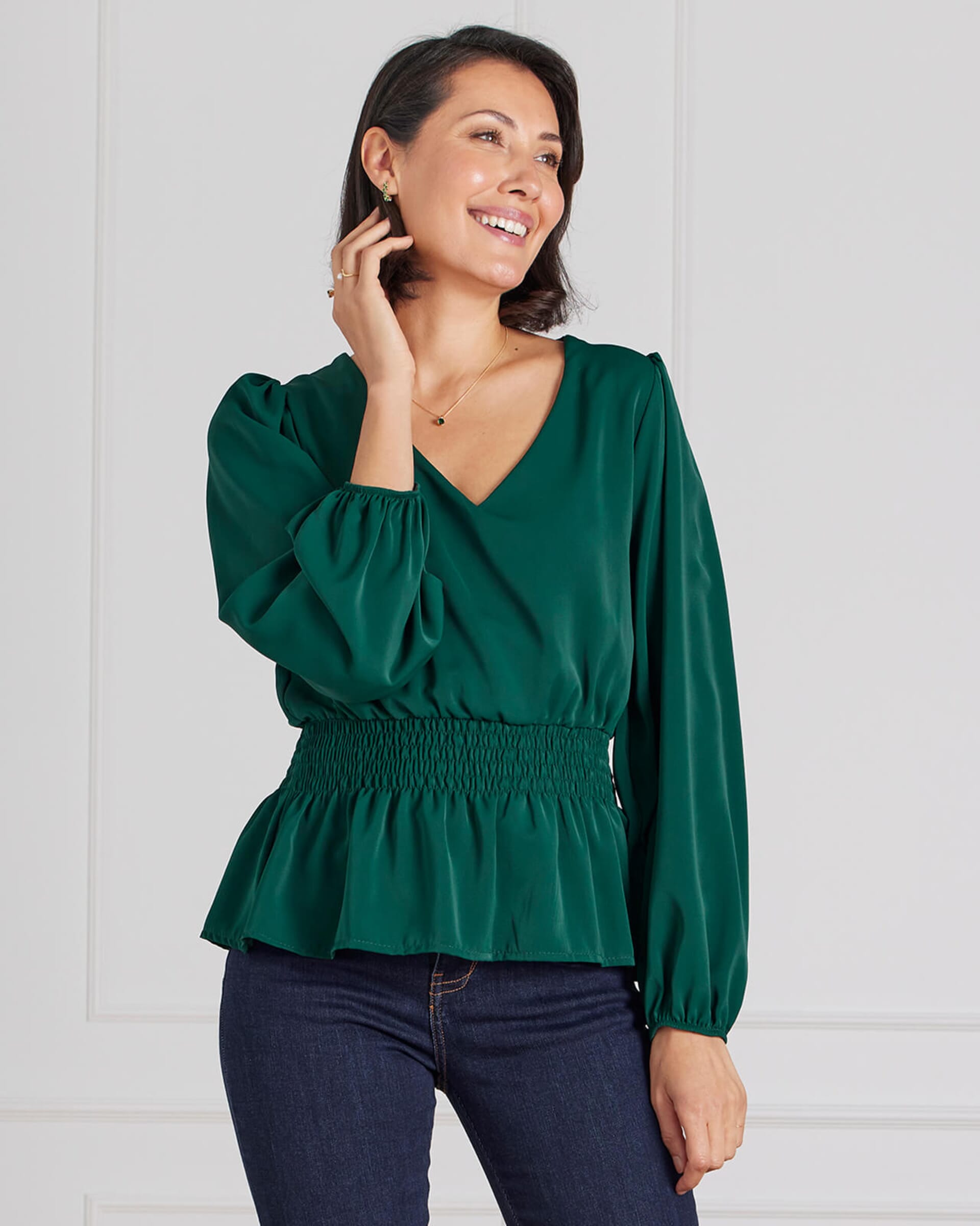 FLOYD Bluse Lingsy Peplum - Dark Green