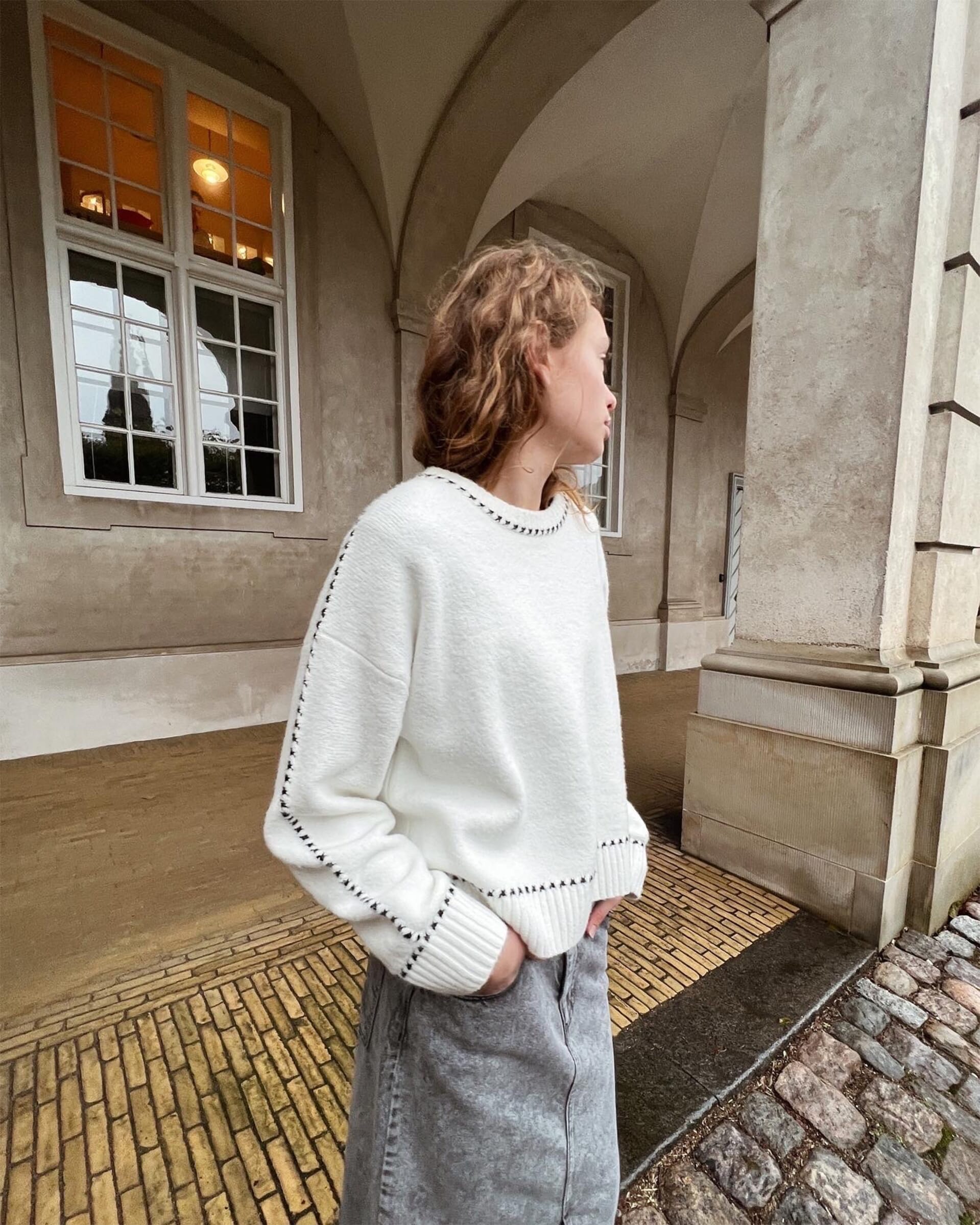 NEO NOIR Strikkegenser Detri - OffWhite | Strikkegensere til dame ...