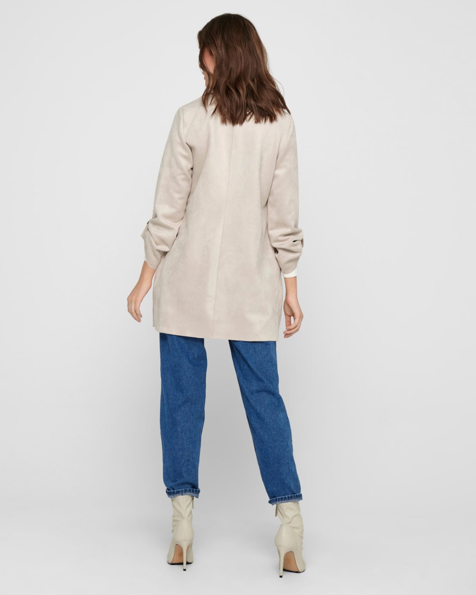 ONLY Jakke Joline Faux Suede Coat - Pumice Stone | Jakker i semsket skinn til dame | FLOYD.no