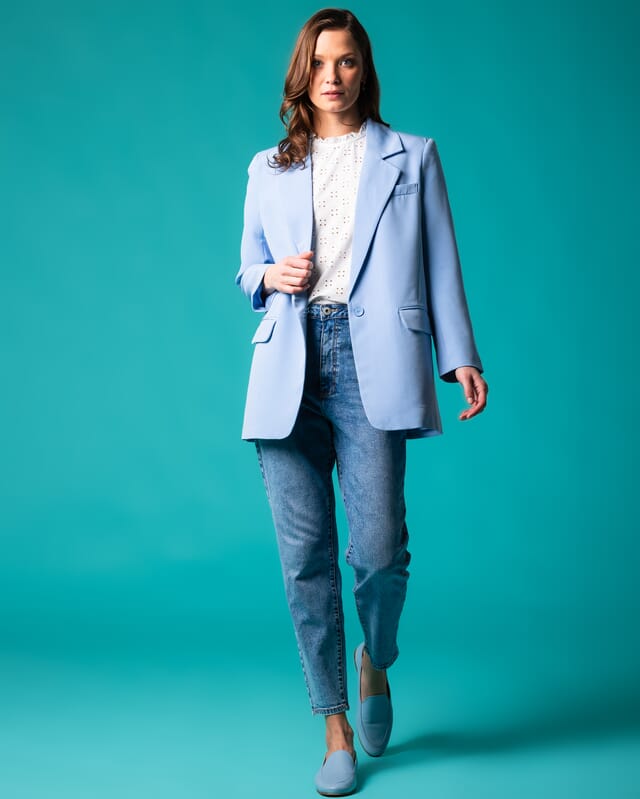 ONLY Blazer Lana-Berry L/S Oversized - Bel Air Blue | Oversizede ...