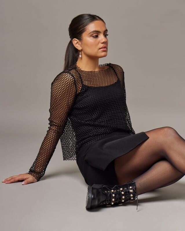 ONLY Topp Serena LS Lurex - Black/ Black Lurex | Bluser og topper til ...