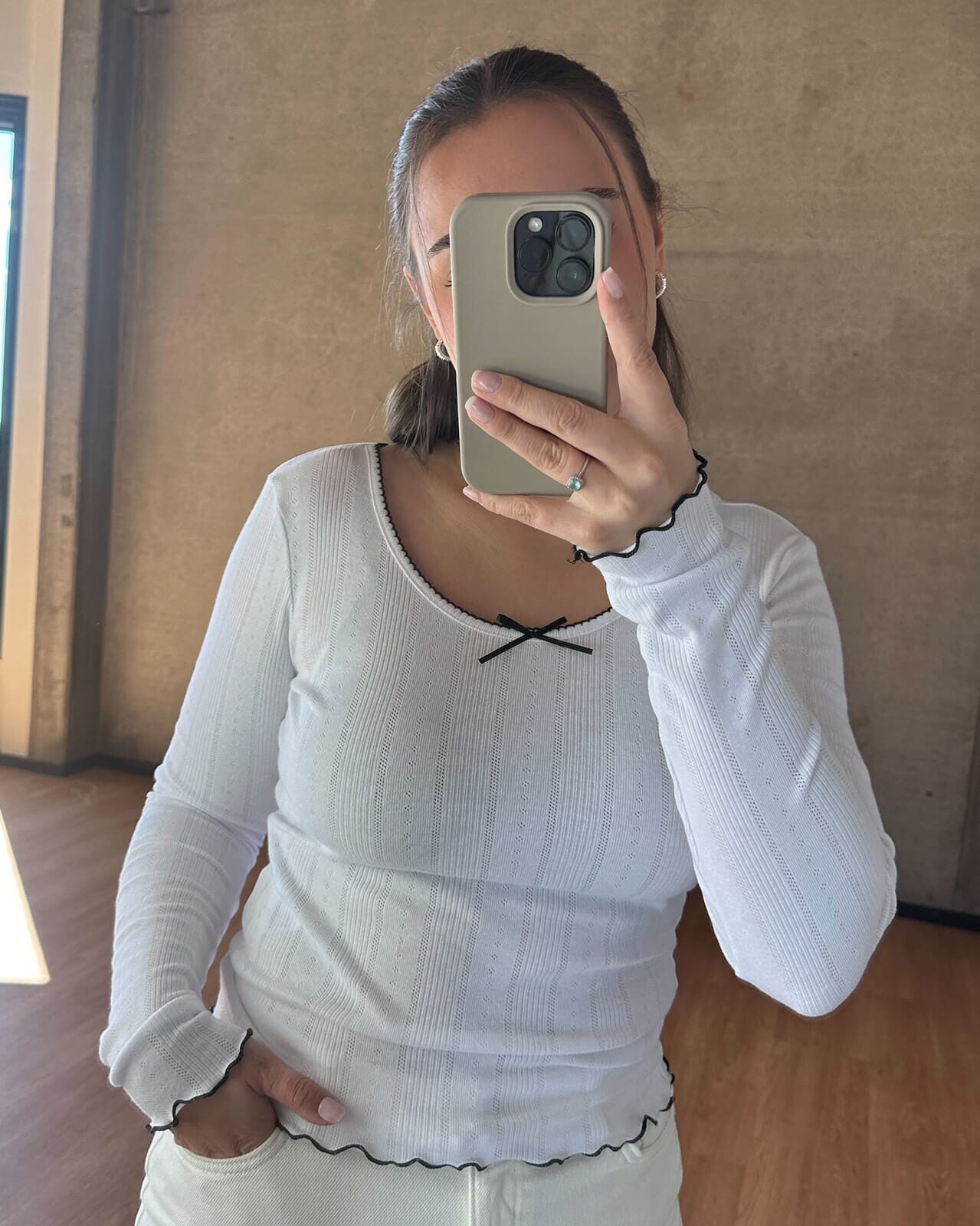 ONLY Topp Tenna L/S Top CS - White | Overdeler | FLOYD.no