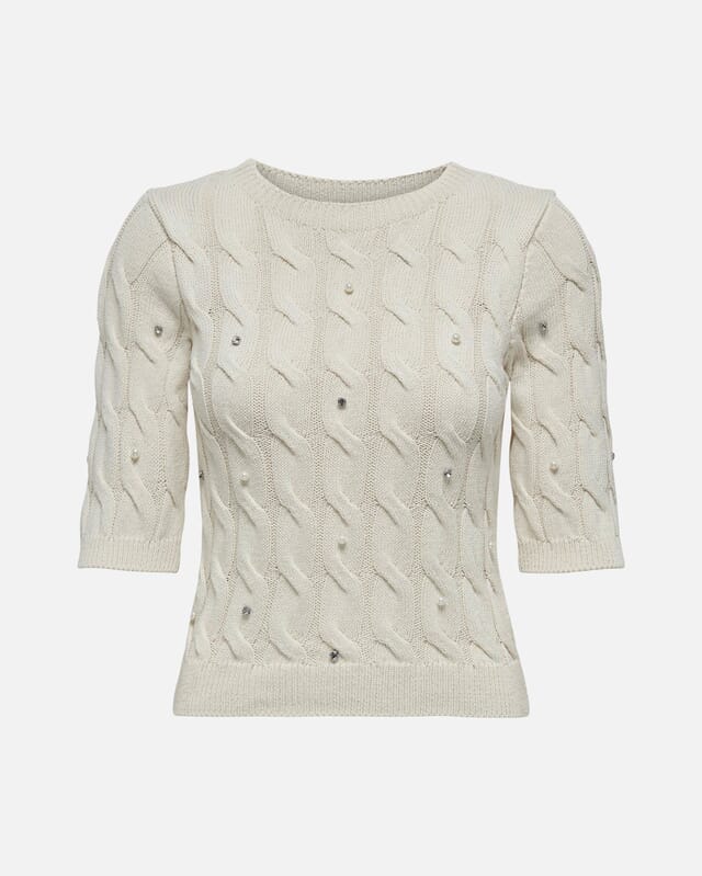 ONLY Genser Kate Bling - Birch | Gensere med krystallstuds | FLOYD.no
