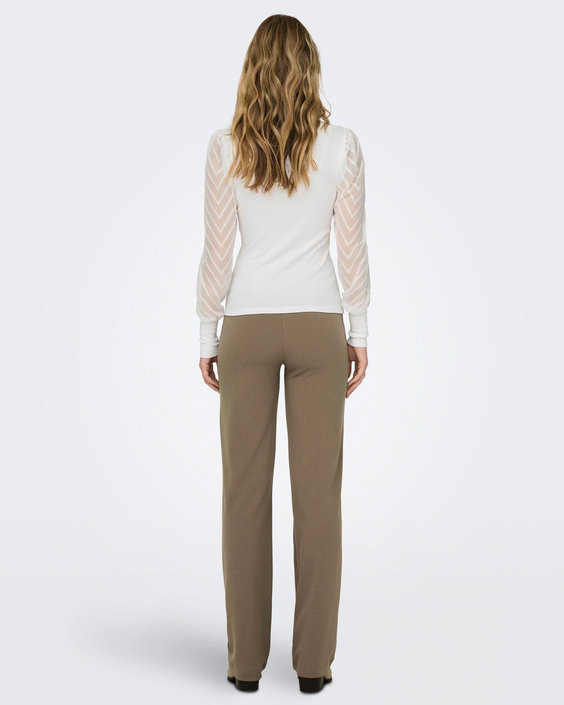 ONLY Topp New Jania L/S Puff - Cloud Dancer | Genser med chiffon ermer ...