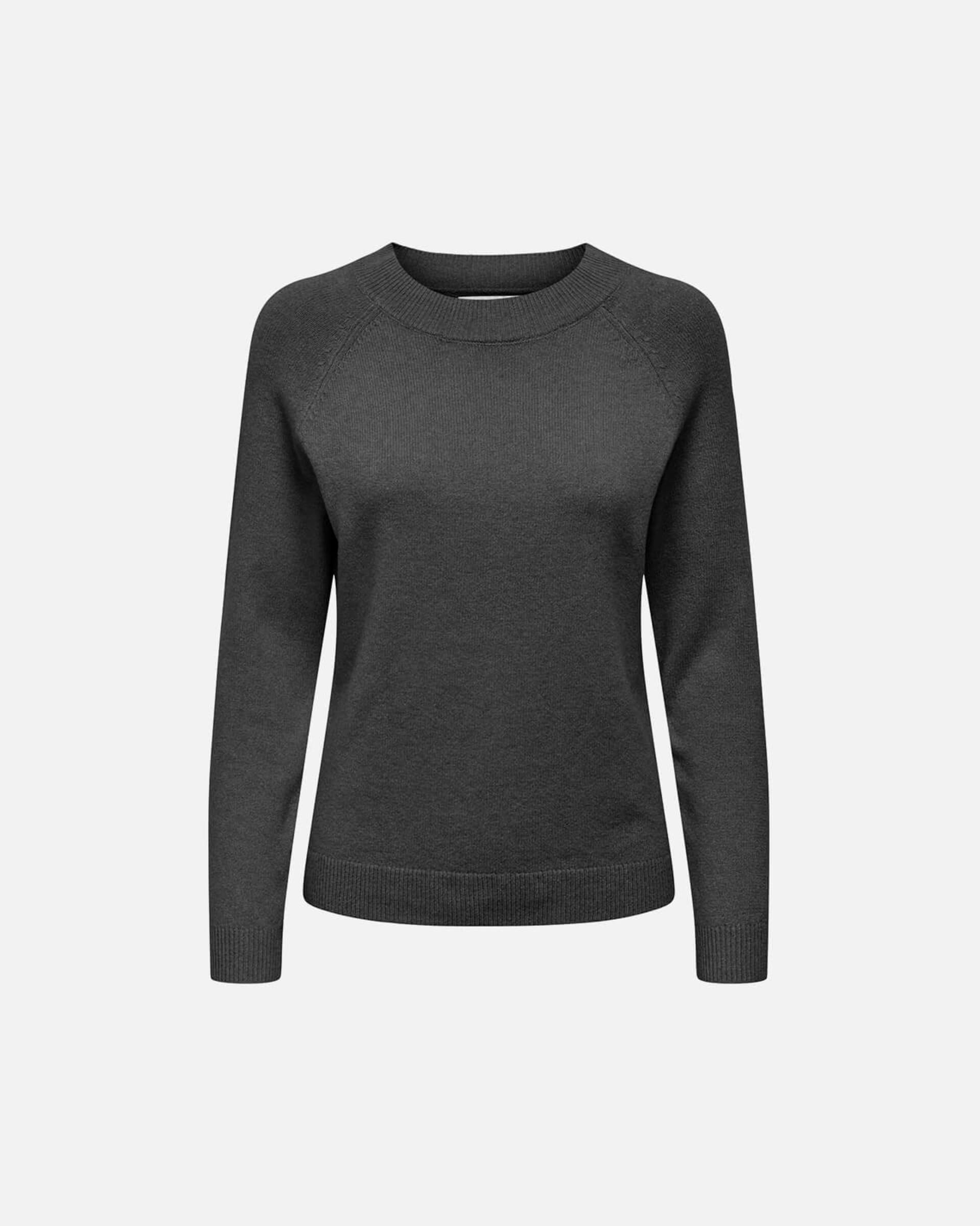 ONLY Genser Rica Life L/S - Dark Grey Melange | Myke gensere til dame ...