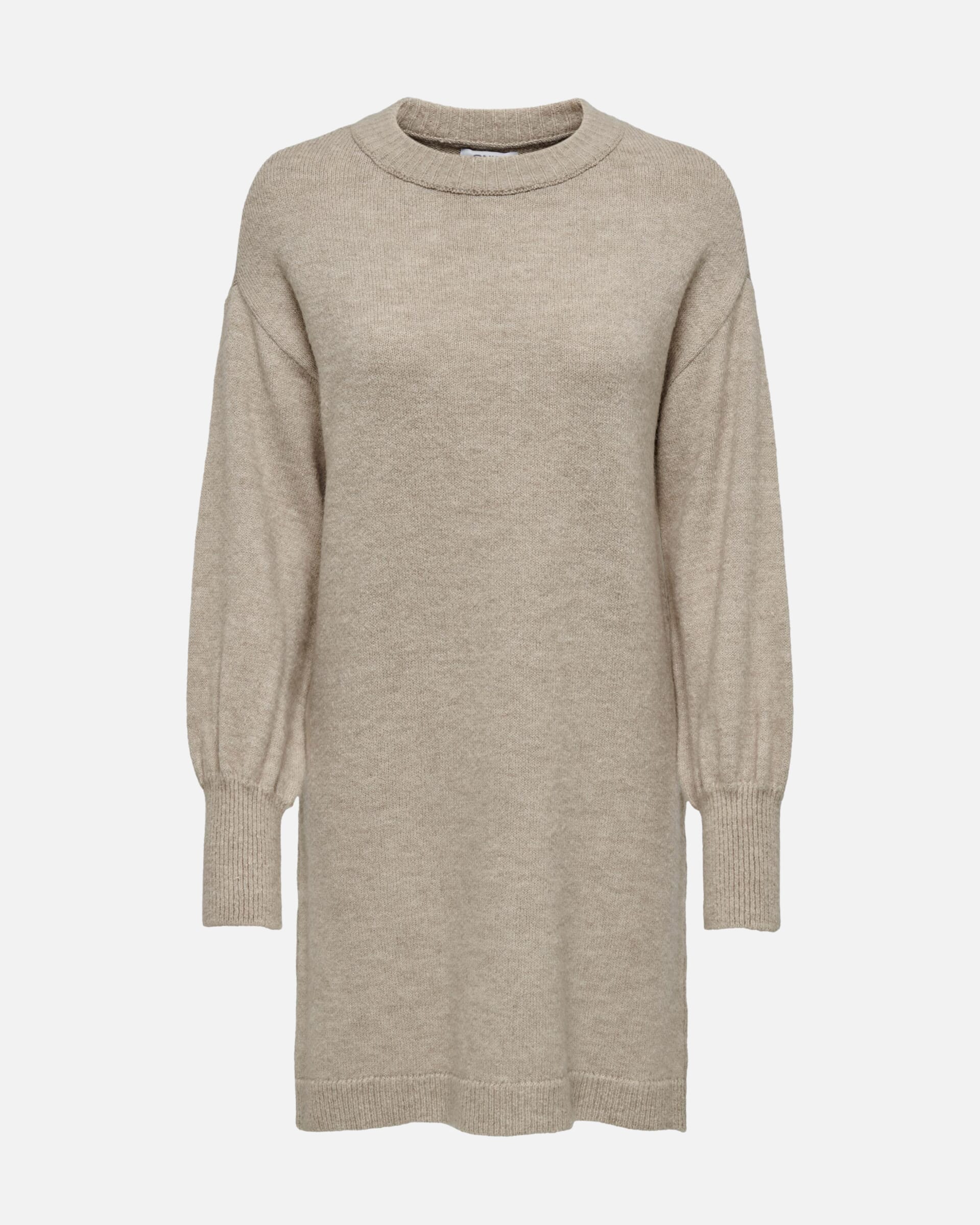 ONLY Strikkekjole Jada LS Balloon O-neck Dress Knit - Whitecap Gray ...