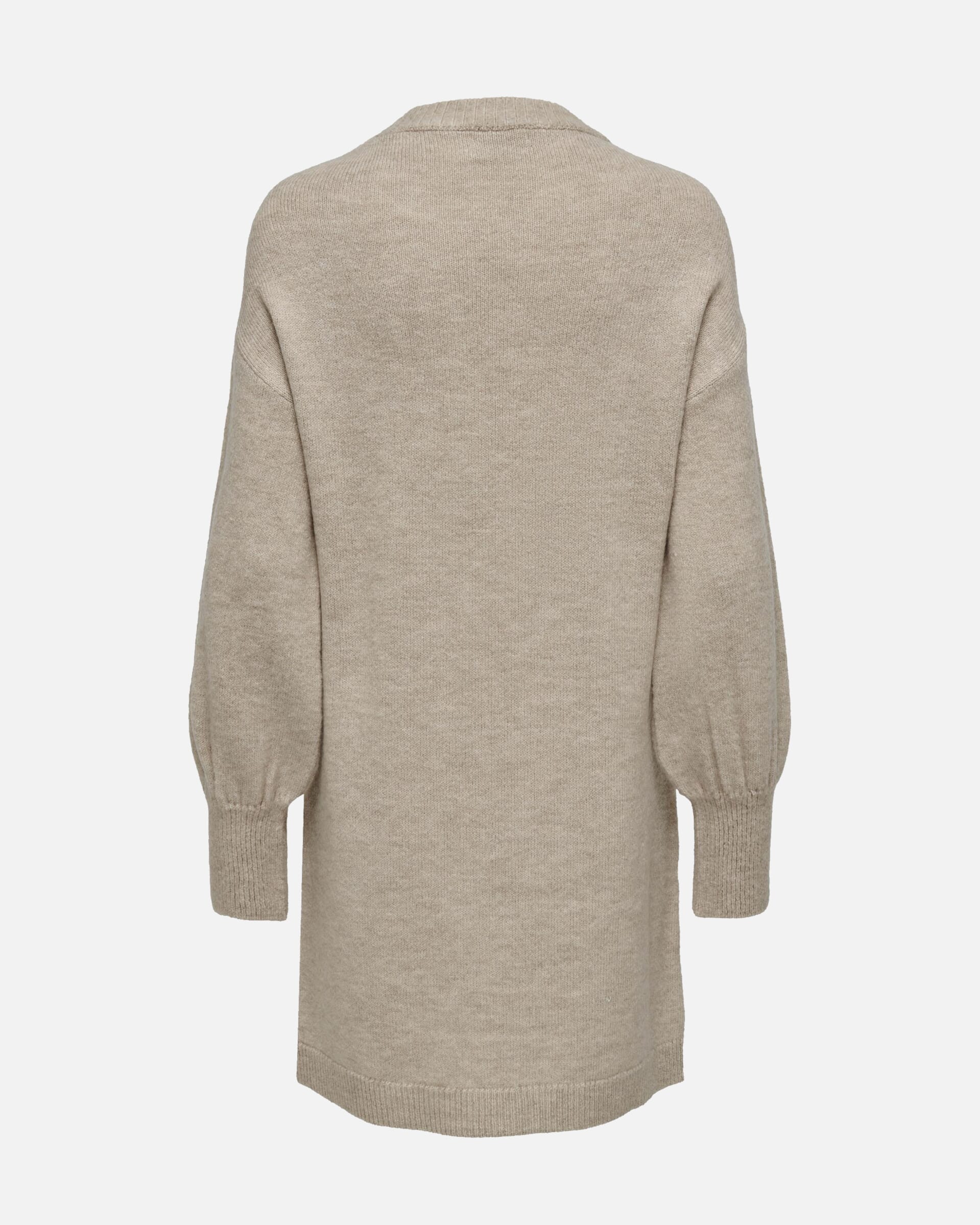 ONLY Strikkekjole Jada LS Balloon O-neck Dress Knit - Whitecap Gray ...