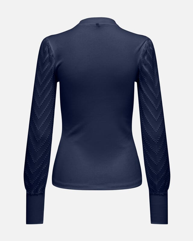 ONLY Topp New Jania L/S Puff - Naval Academy | Genser med chiffon ermer ...