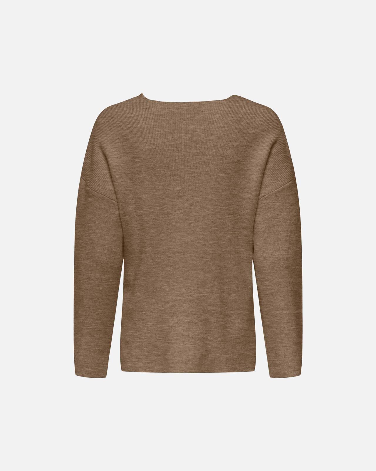 ONLY Genser Katia V-neck LS Rib - Malt Ball Melange