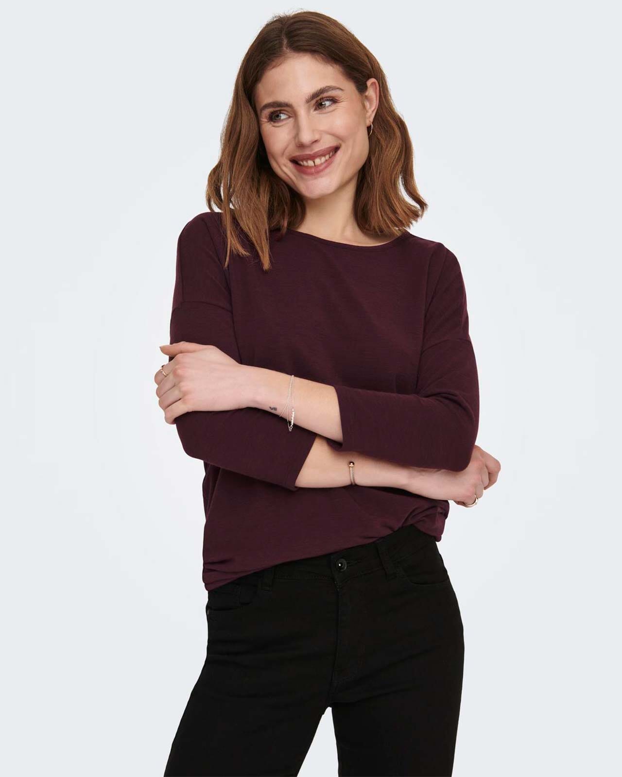 ONLY Topp Glamour 3/4 - Madder Brown | Overdeler | FLOYD.no