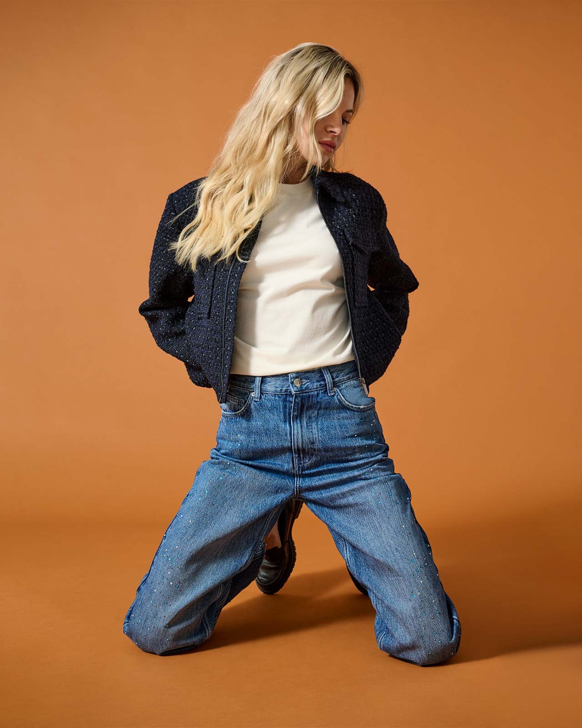 ONLY Tweedjakke Shona L/S Boucle - Navy Blazer